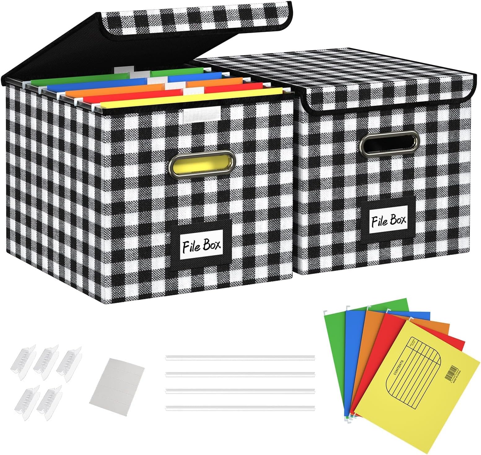 Amazon.com: Forlogic File Organizer Box with lid, Collapsible Linen ...