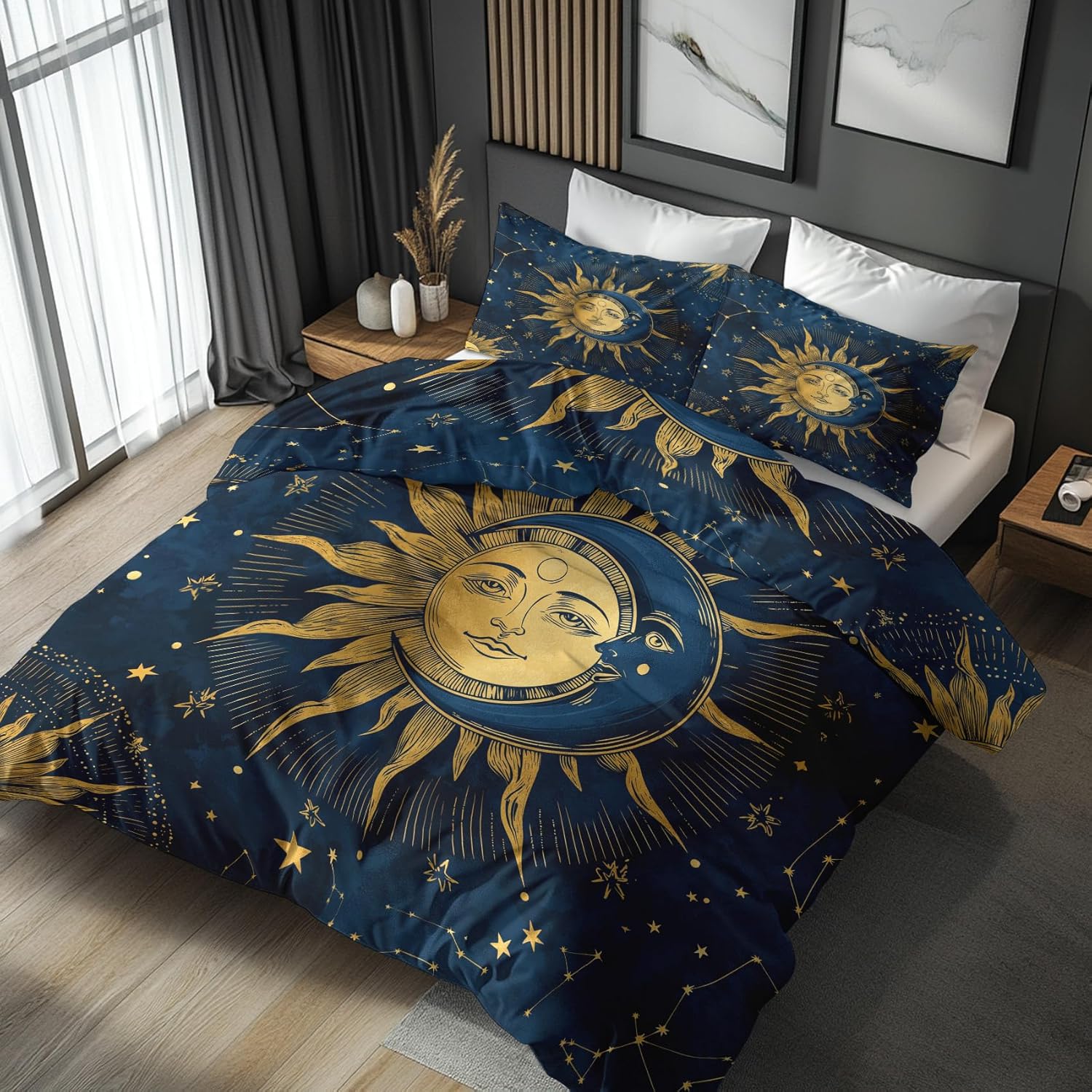 Amazon.com: Generic Full Duvet Cover Celestial - Witchy Boho Sun Moon ...