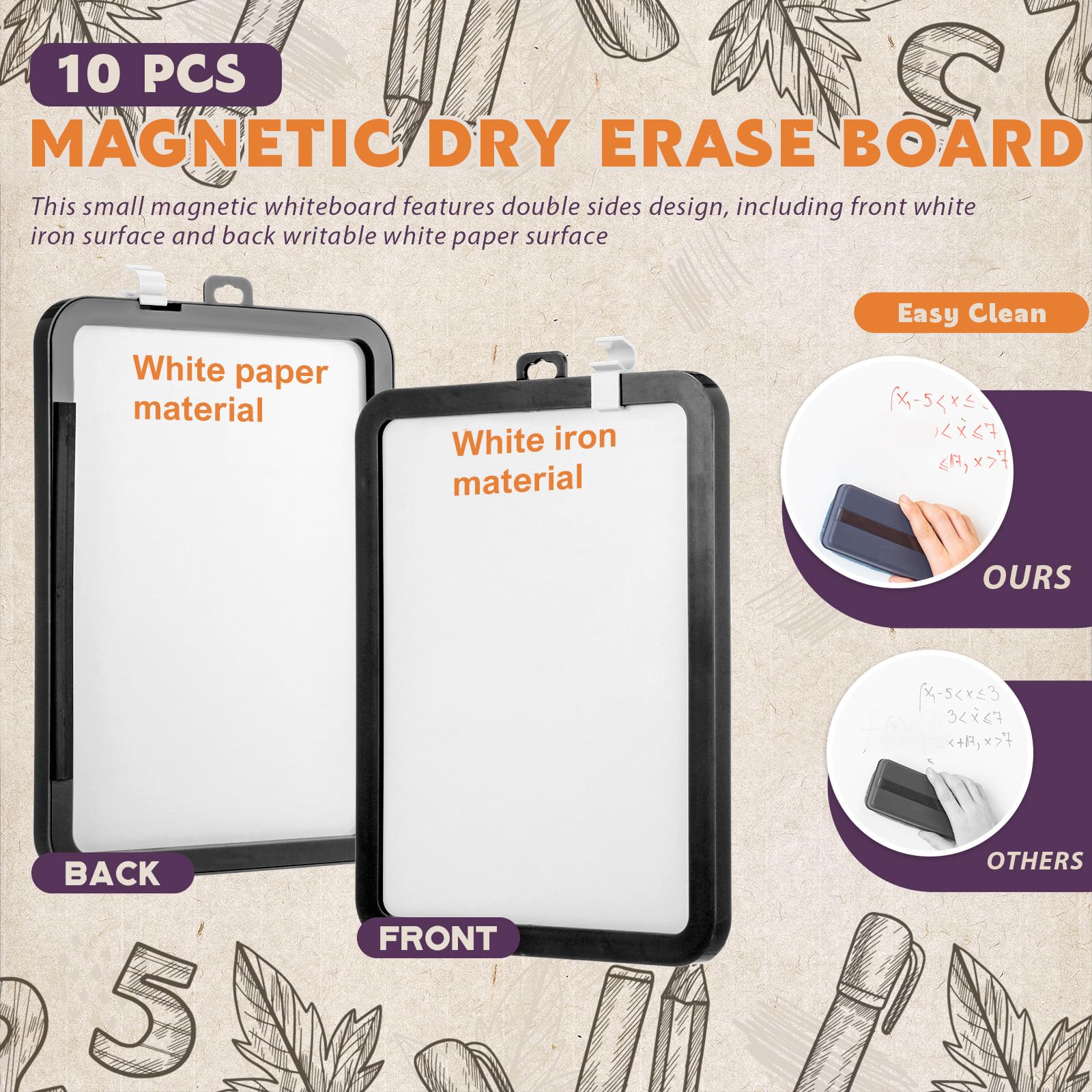 Outus 10 Pcs Mini White Boards 8.5 x 11 Inch Mini Magnetic Whiteboard ...