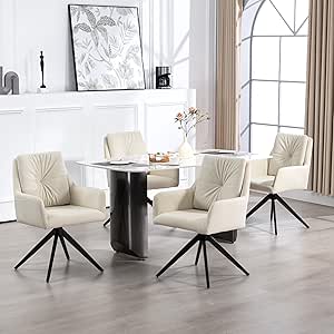 BRTHORY Esszimmerstühle 4er-Set Sessel Drehbar Küchenstuhl, Polsterstuhl, Drehstuhl, Bequemer ...
