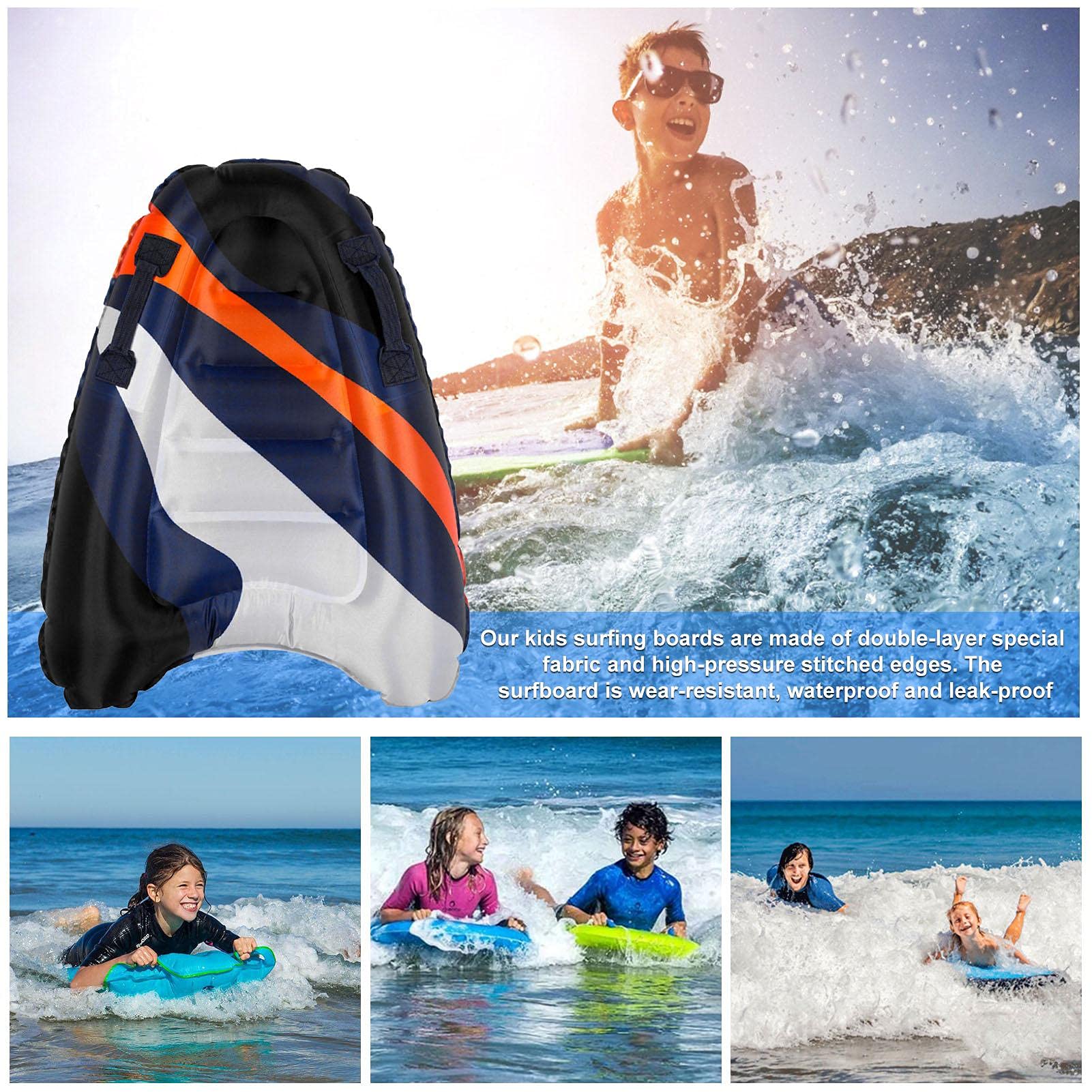 Beach Mat INFLATABLE PORTABLE SURFBOARD FOR KIDS WITH HANDLES FOR ...