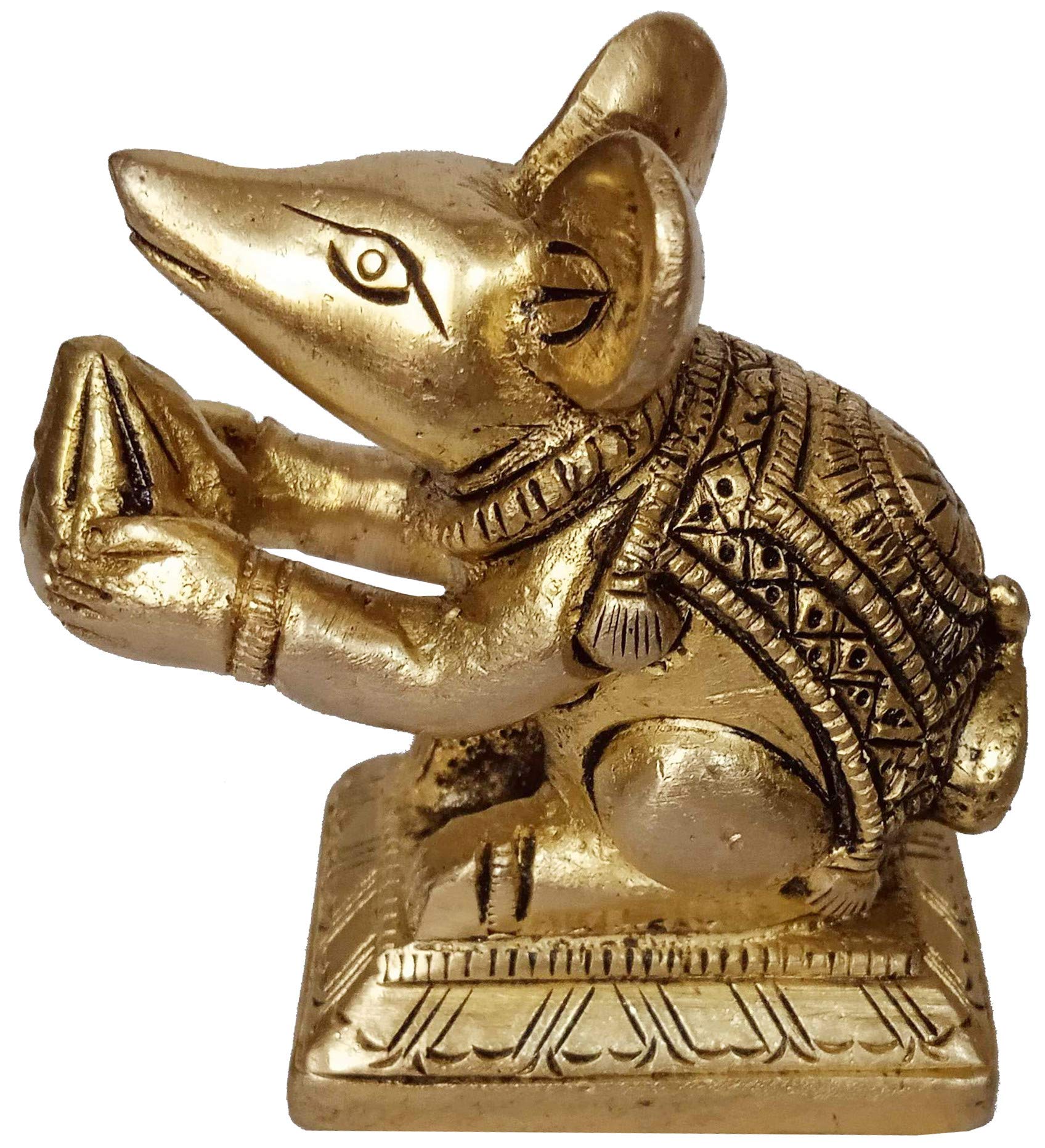 Purpledip Brass Statue Ganesha Vahana Mooshak Collectibe Idol Mouse ...