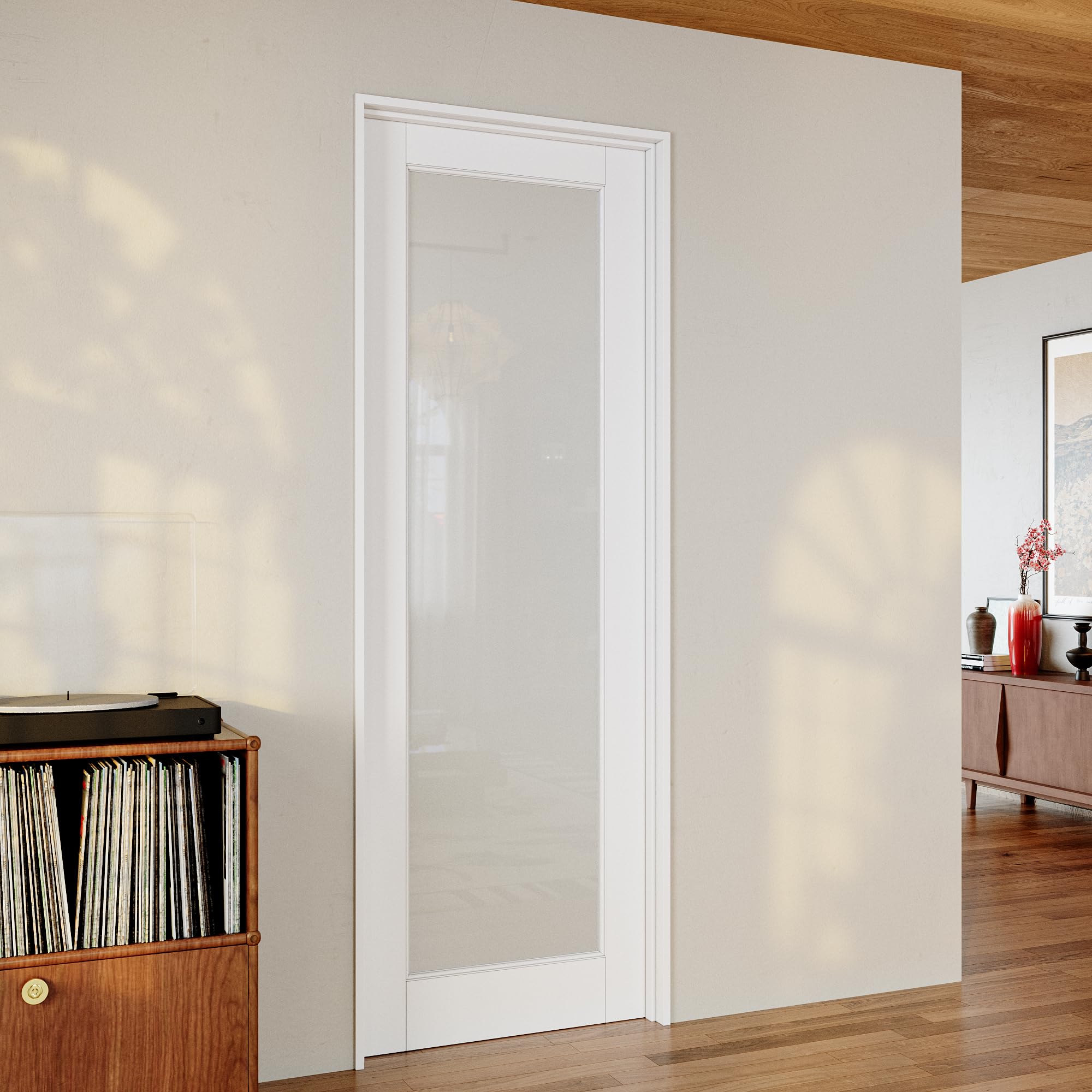 26'' x 80'' French Interior Door, Tempered Frosted Glass Slab Door for ...