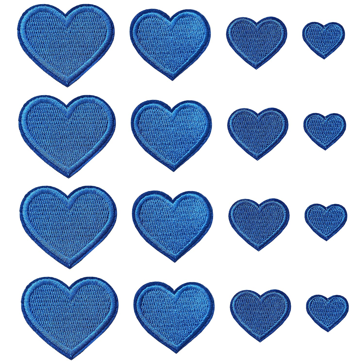 Amazon.com: Zlettery 24pcs Blue Heart Iron on Patches, Heart ...