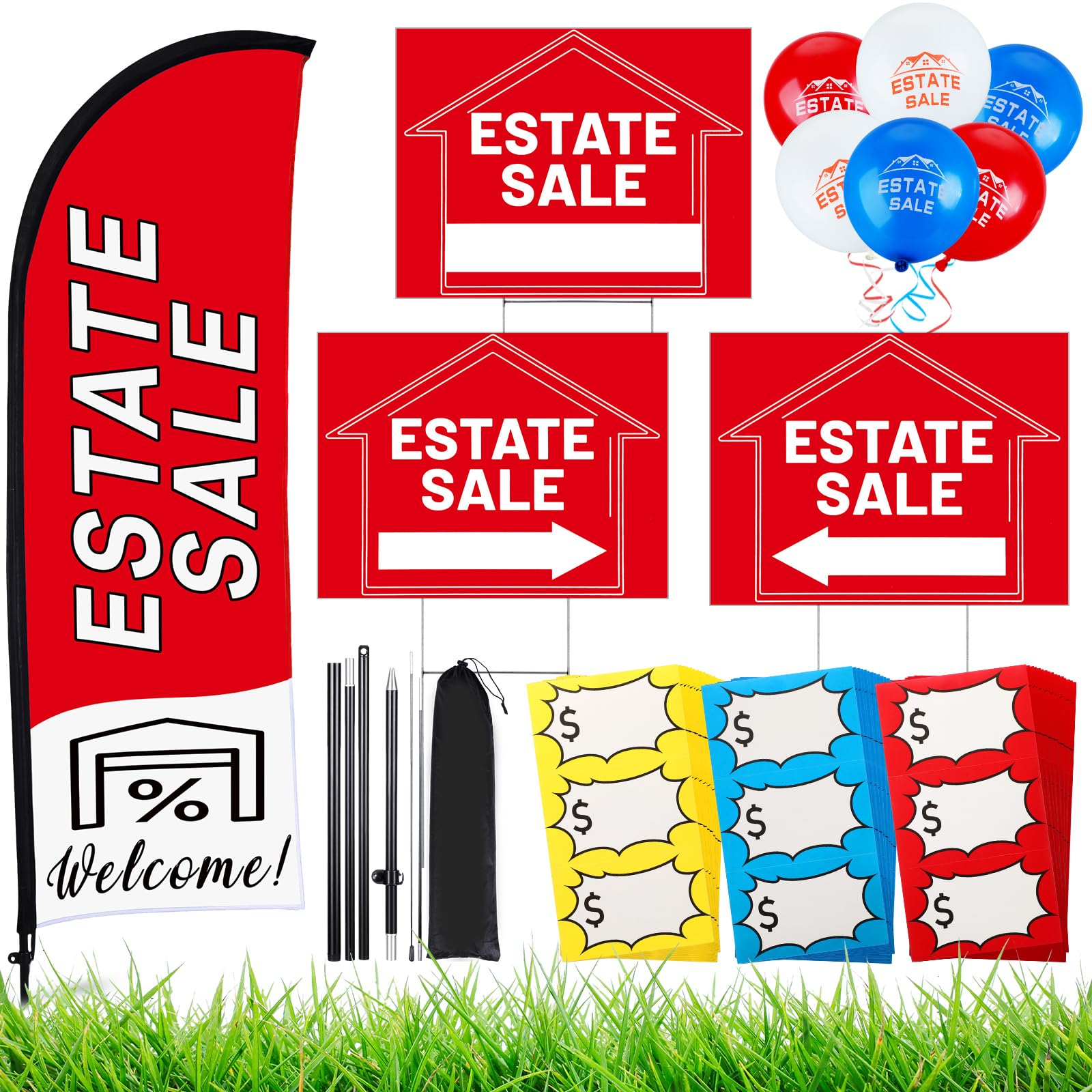 Amazon.com : Buryeah Estate Sale Signs Set, 1 Pack Estate Sale Flag ...