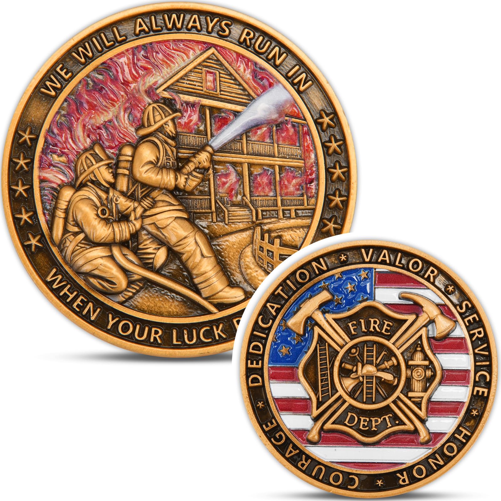 Amazon.com: Heroic Firefighter Challenge Coin - Tribute to Bravery and ...