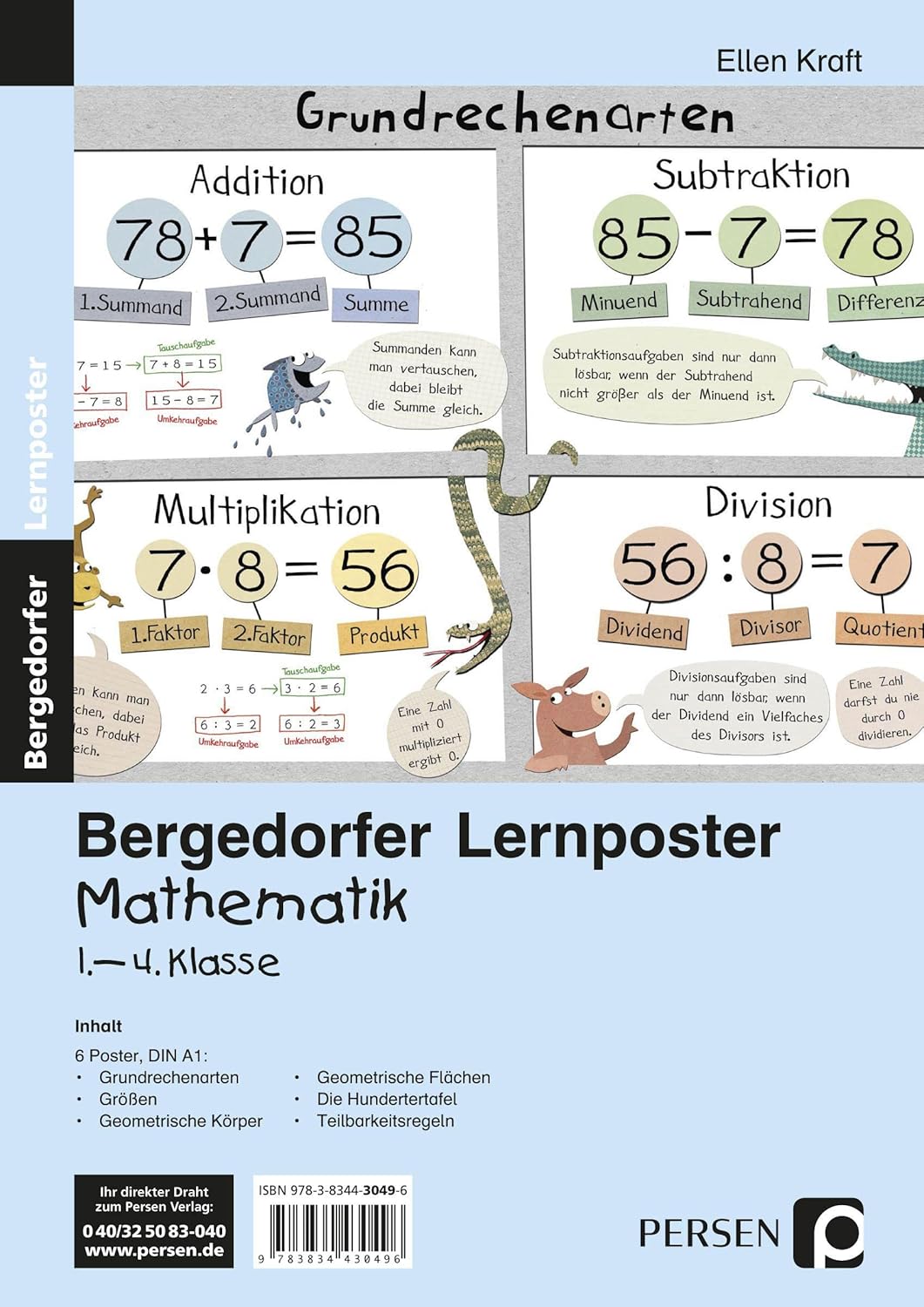 Lernposter Mathematik 1.-4.Klasse: 6 Poster für den Klassenraum: Müller ...