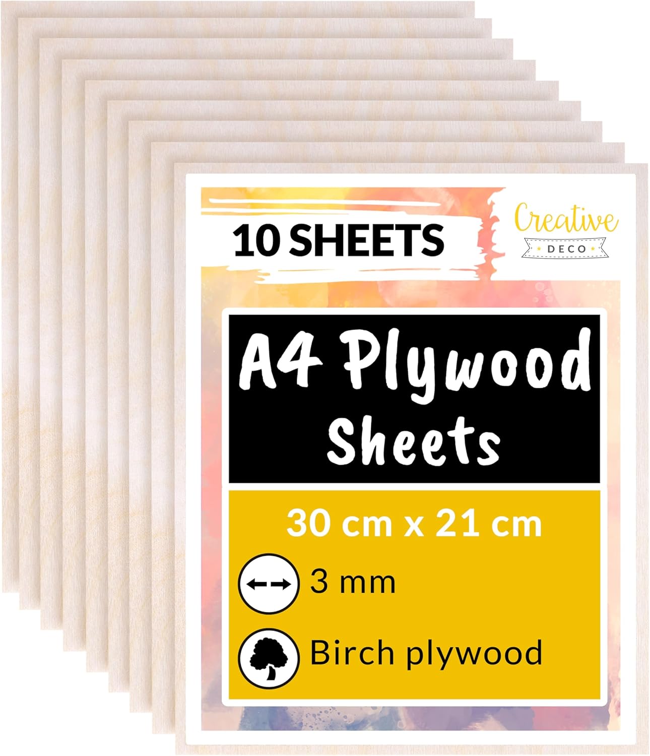 Creative Deco 50 x A4 Birch Plywood Sheets | 300 x 210 x 3mm Baltic Wood Ply | Perfect Lumber ...