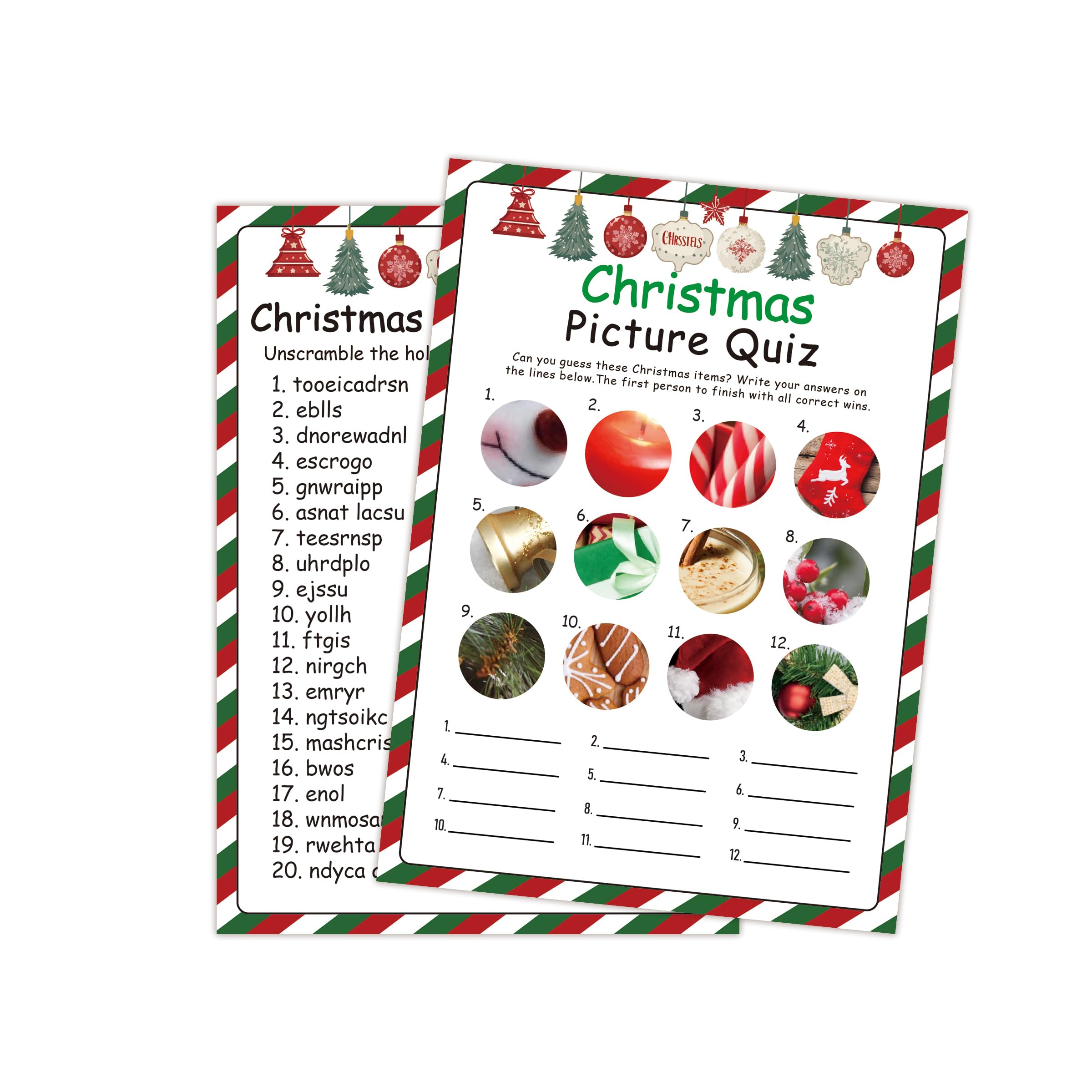 Amazon.com: ZAQTS Christmas Trivia Party Game Cards, Christmas Games ...
