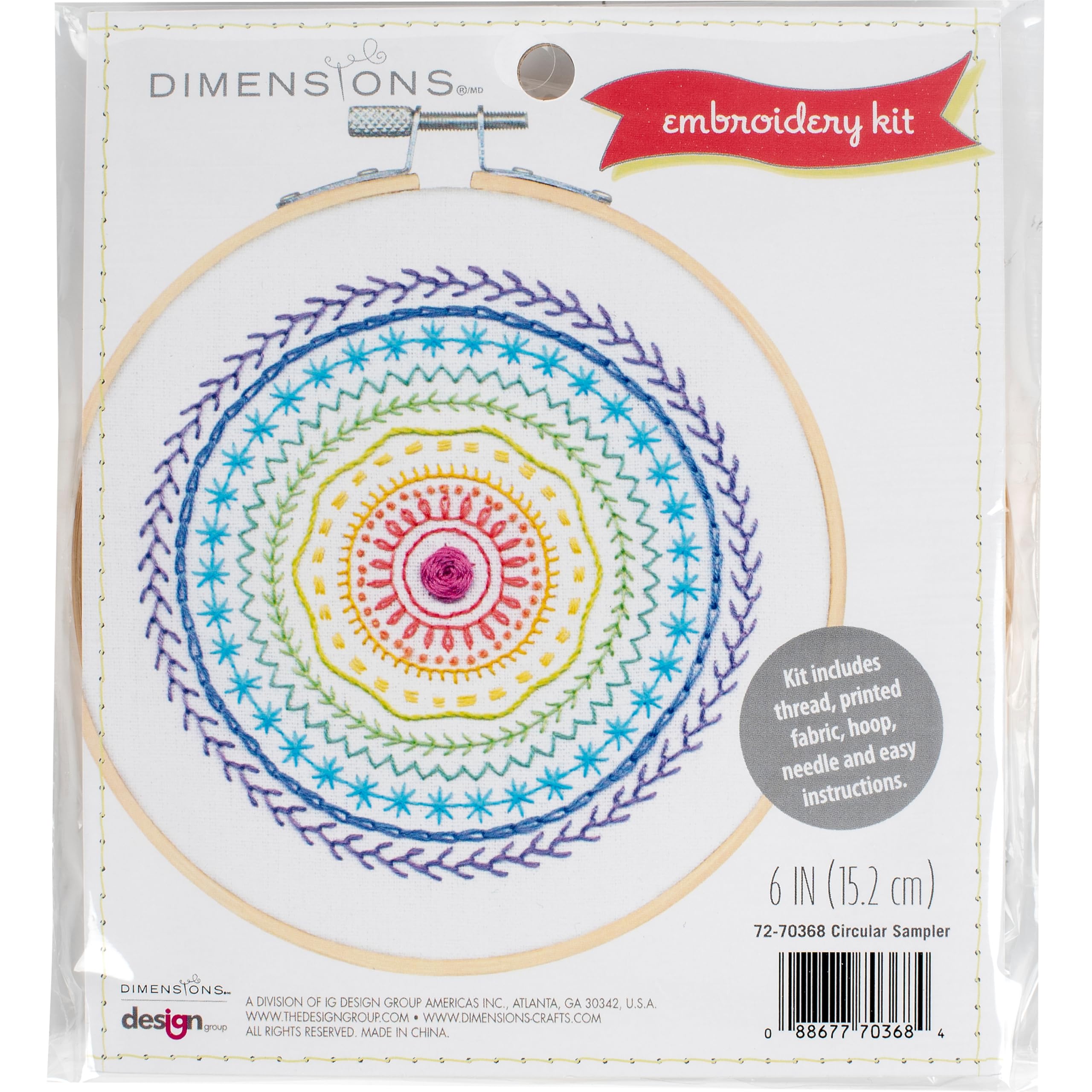 Snapklik.com : Dimensions 72-70368 Circular Embroidery Sampler Kit For ...