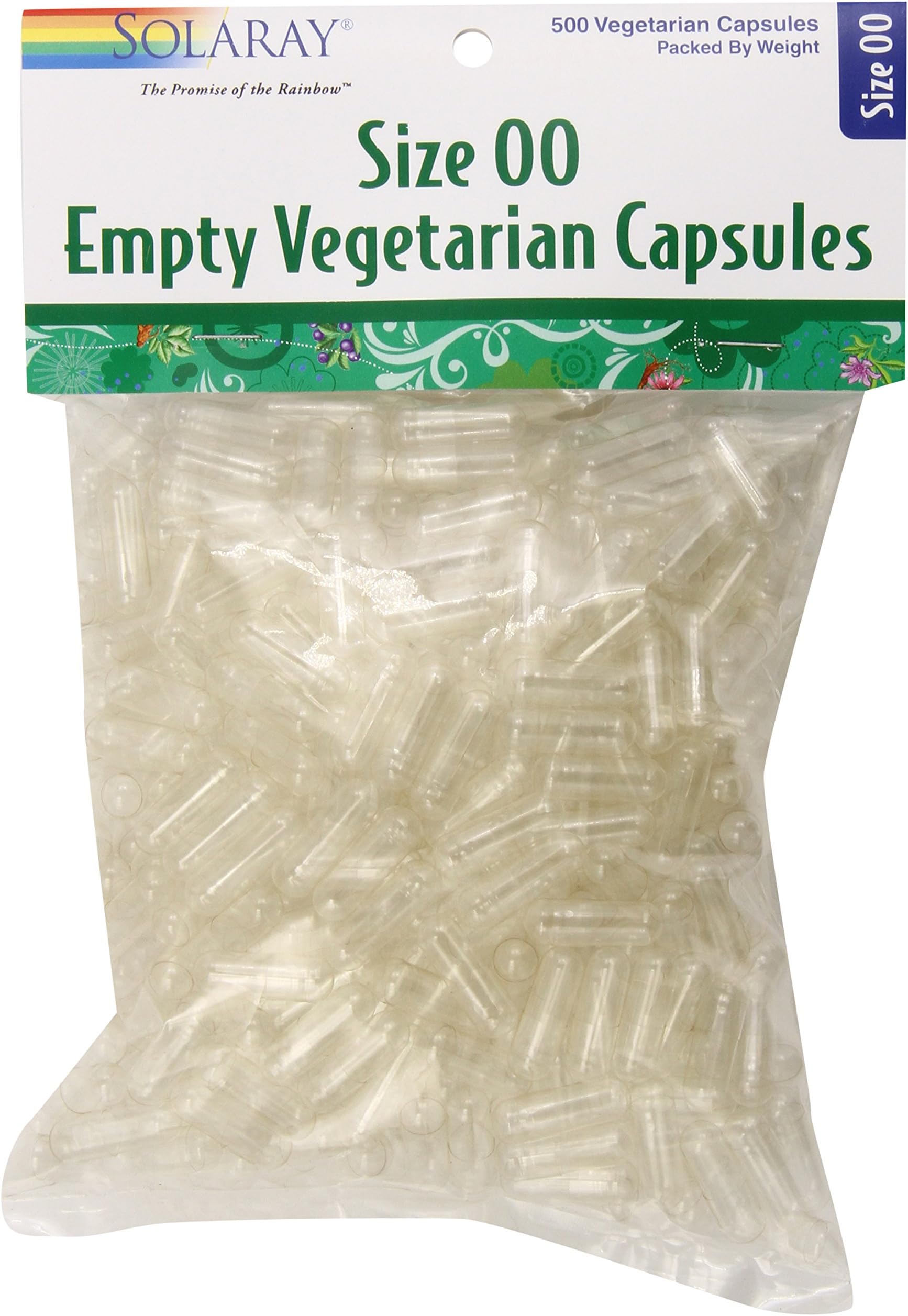 Amazon.com: SOLARAY Empty Vegetarian Capsules, Size 00, 500 Count ...