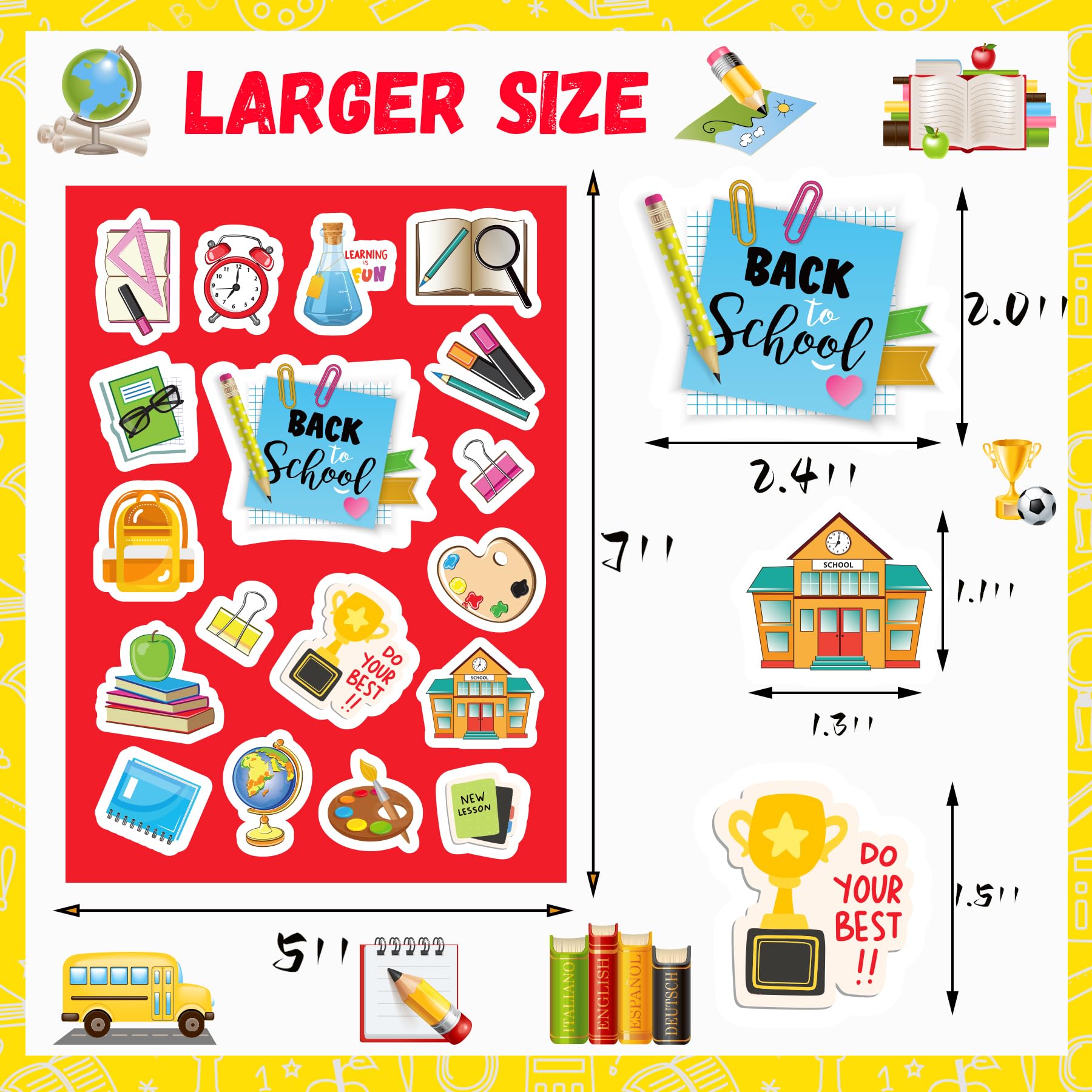 Snapklik.com : Back To School Stickers For Kids 480PCS First Day Of ...