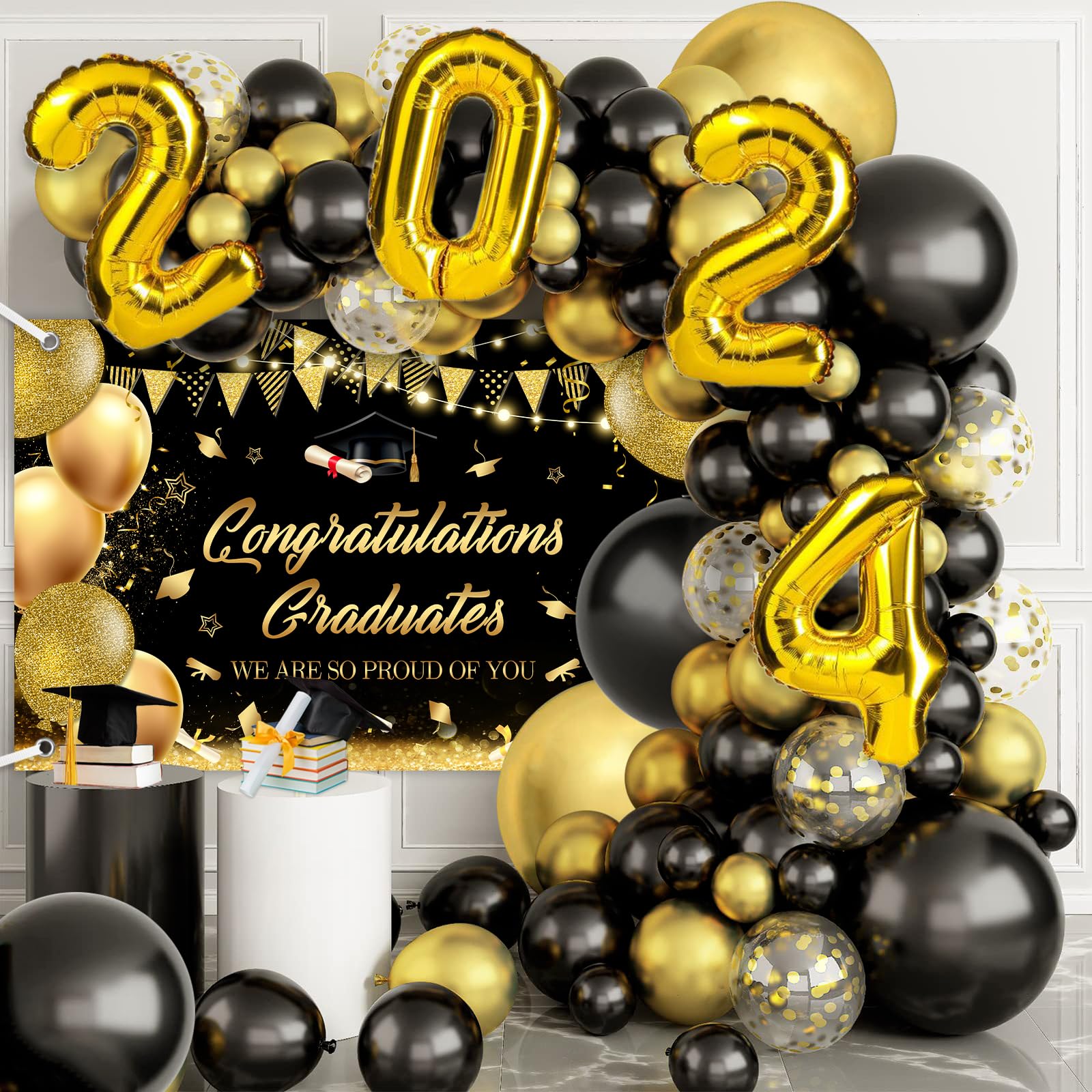 MEHOFOND Graduation Decorations Set Class of 2024 Graduation Balloon ...