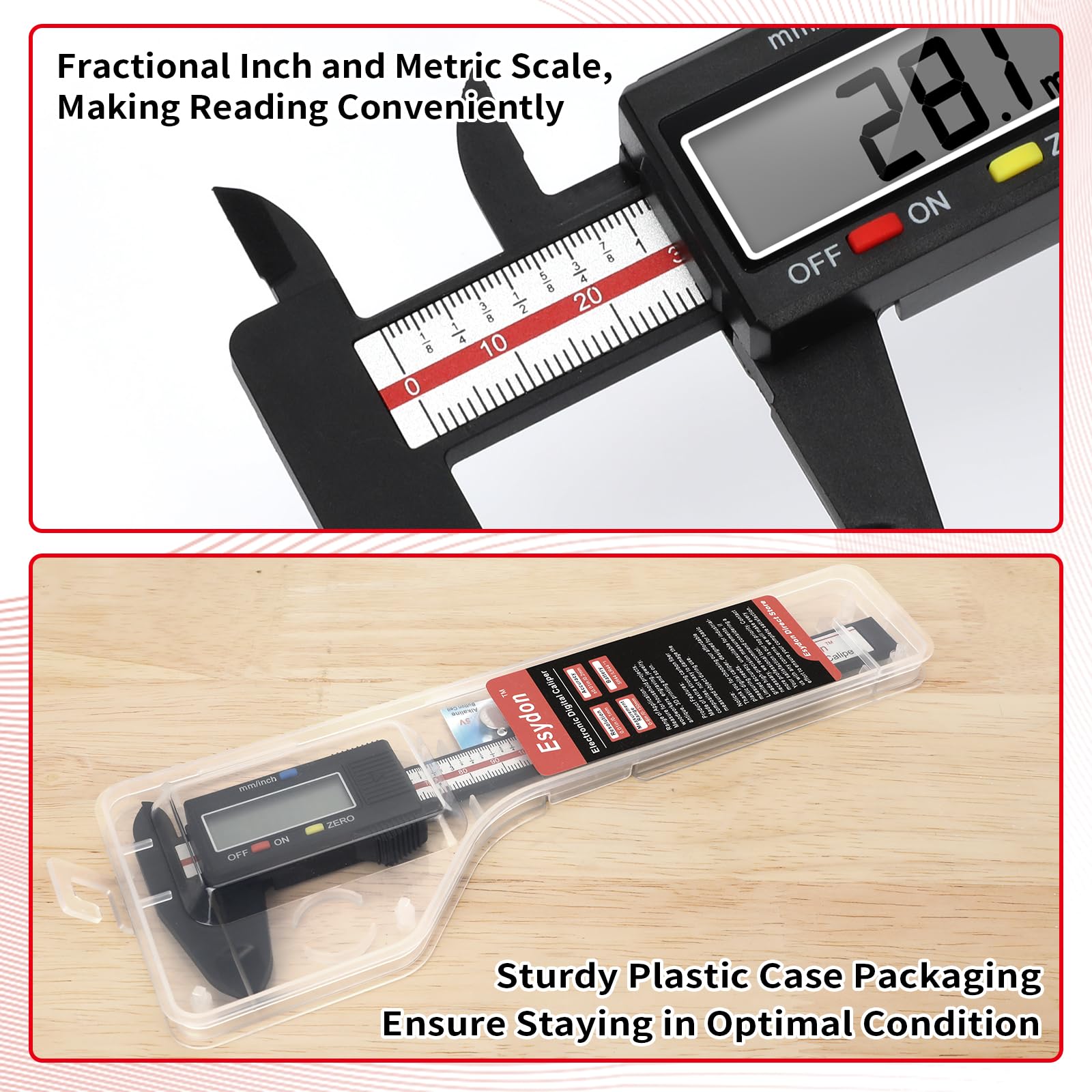 Snapklik.com : Digital Caliper, Esydon Upgraded Calipers 6 Inch ...