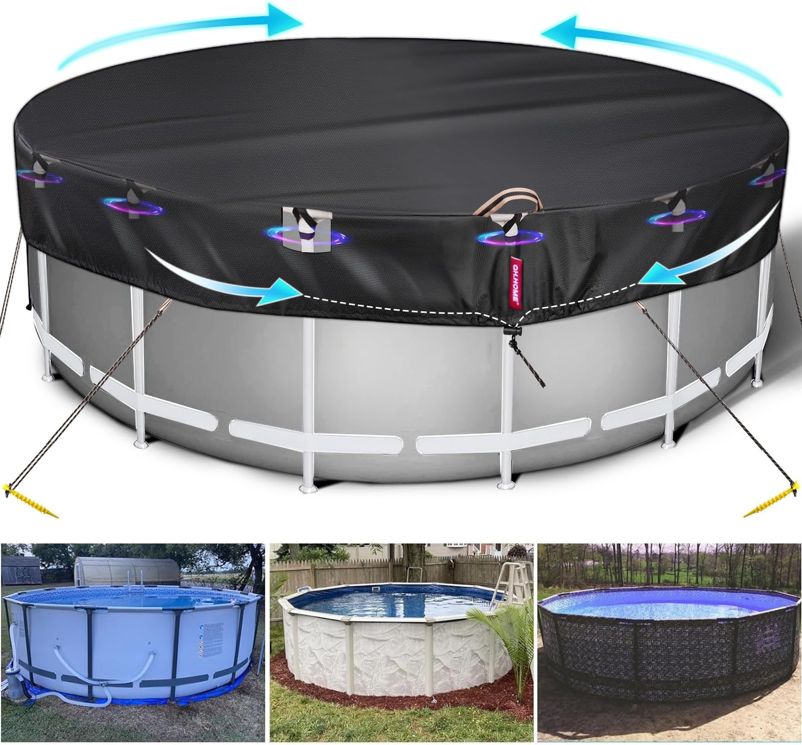 Amazon.com : 18' Pool Cover for Coleman Swim Vista Frame Pools : Patio ...