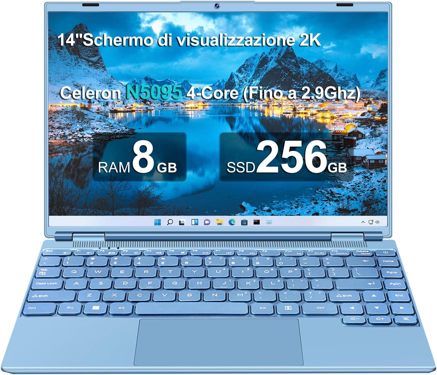 NOTODD PC Portatile Computer Portatile Notebook 14 Pollici 8GB 256GB ...