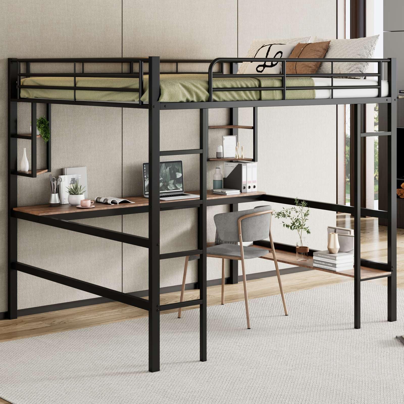 PUGSDRLY Lit Mezzanine 2 Place,Lit Enfant,Lit Mezzanine Adulte ...