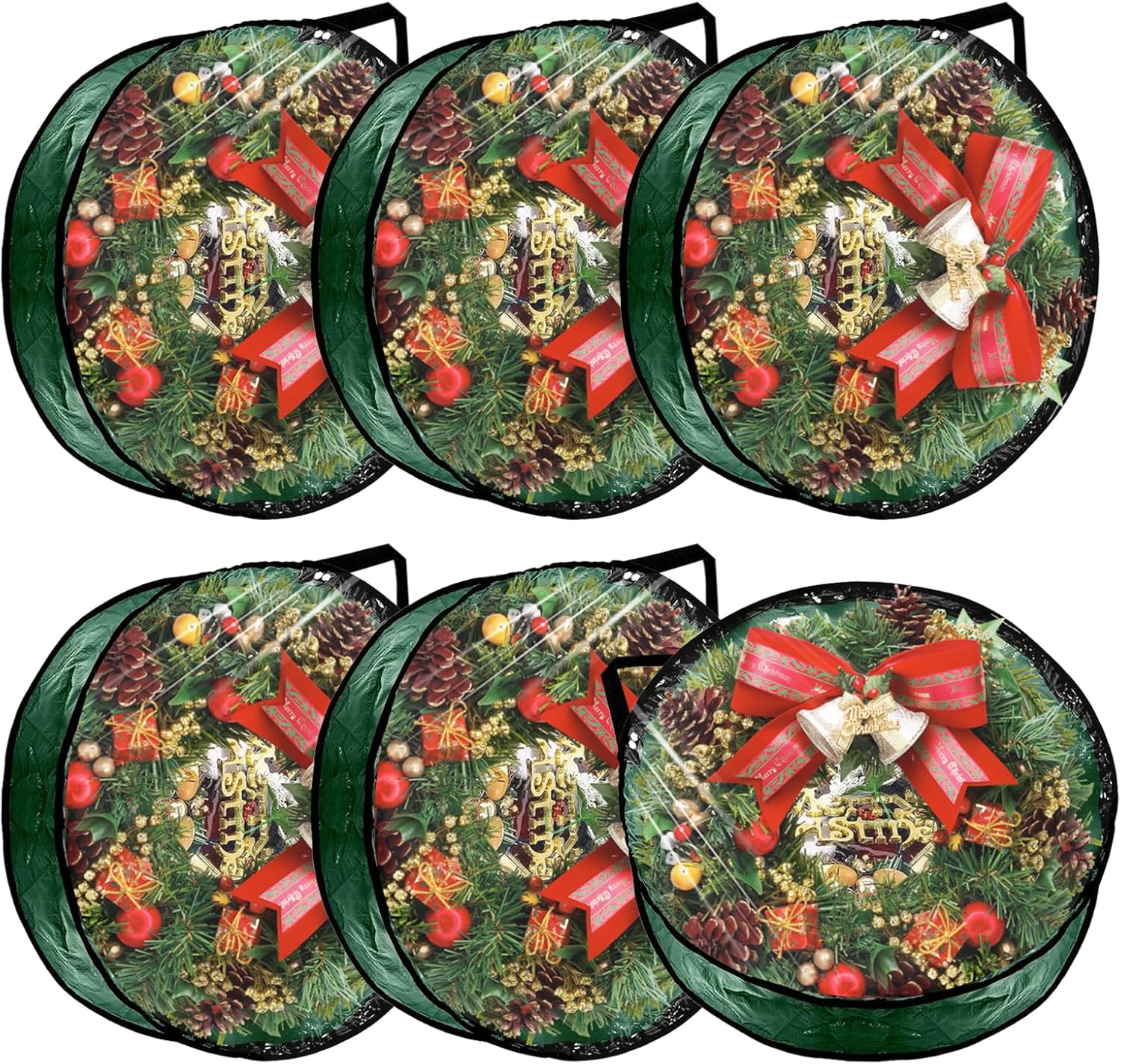 Amazon.com: 6 PCS Clear Wreath Storage Bag, 24x8 Inch Christmas Wreath ...