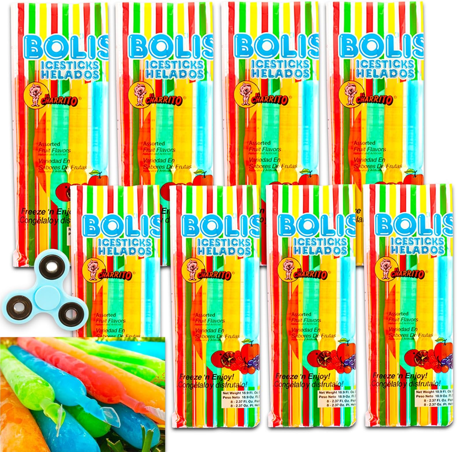 Amazon.com: Bolis Freezer Pops Multi Pack - 8 Packs of Bolis Helados ...