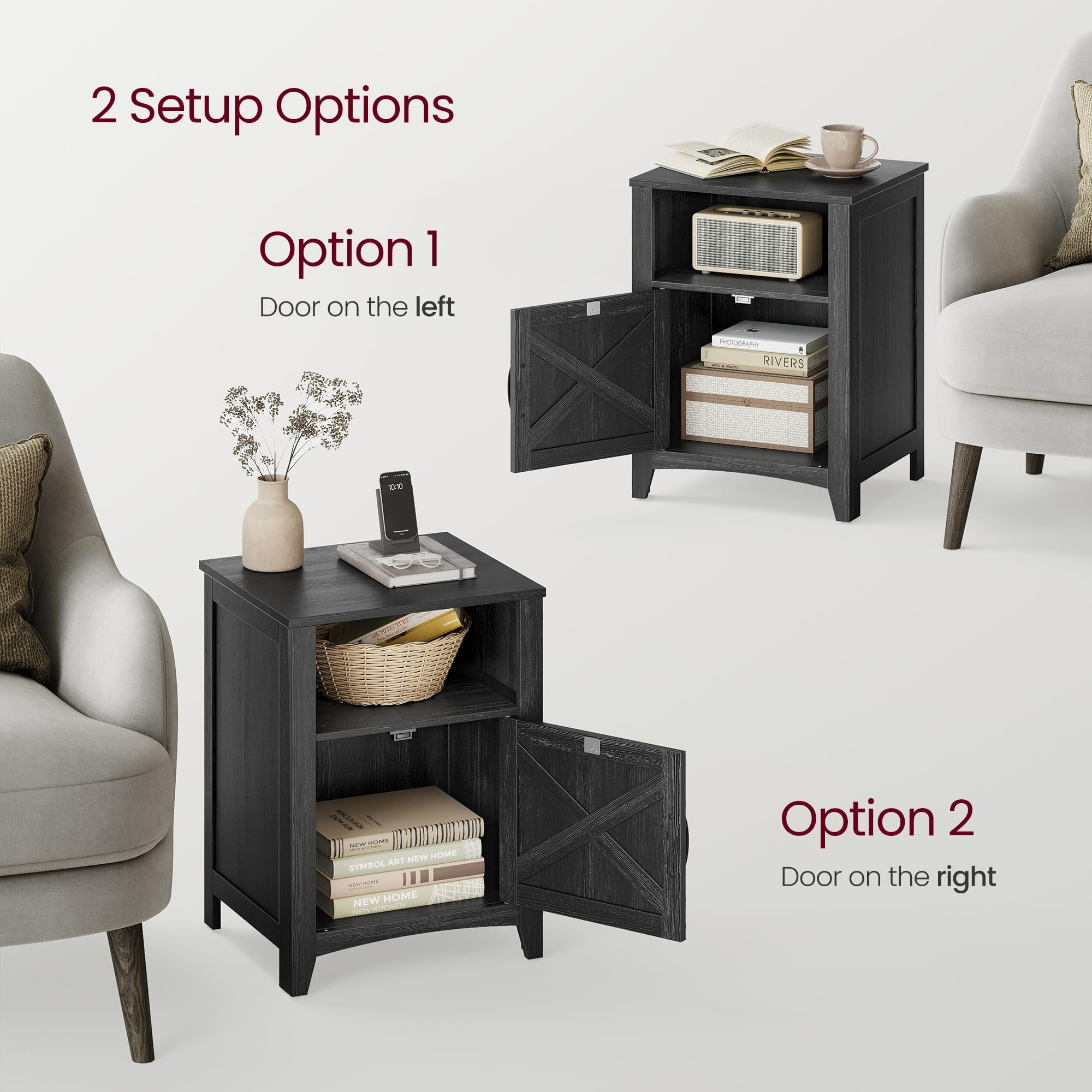 Snapklik.com : VASAGLE LIRY Collection - Farmhouse Nightstand