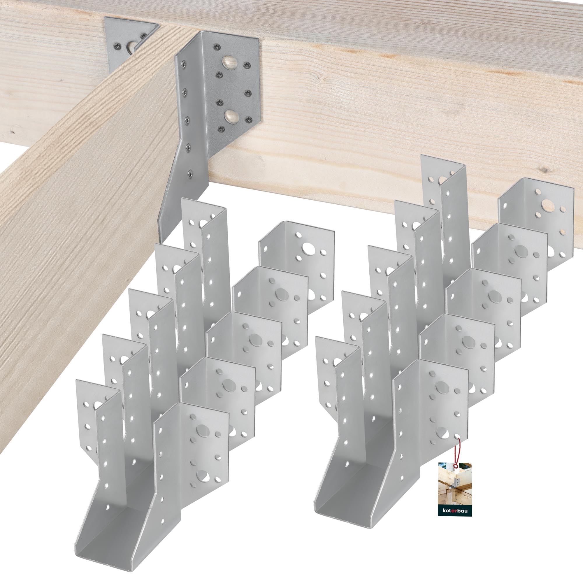 KOTARBAU® Set of 10 Joist Shoe 50 x 105 mm Wood Connectors Made of ...