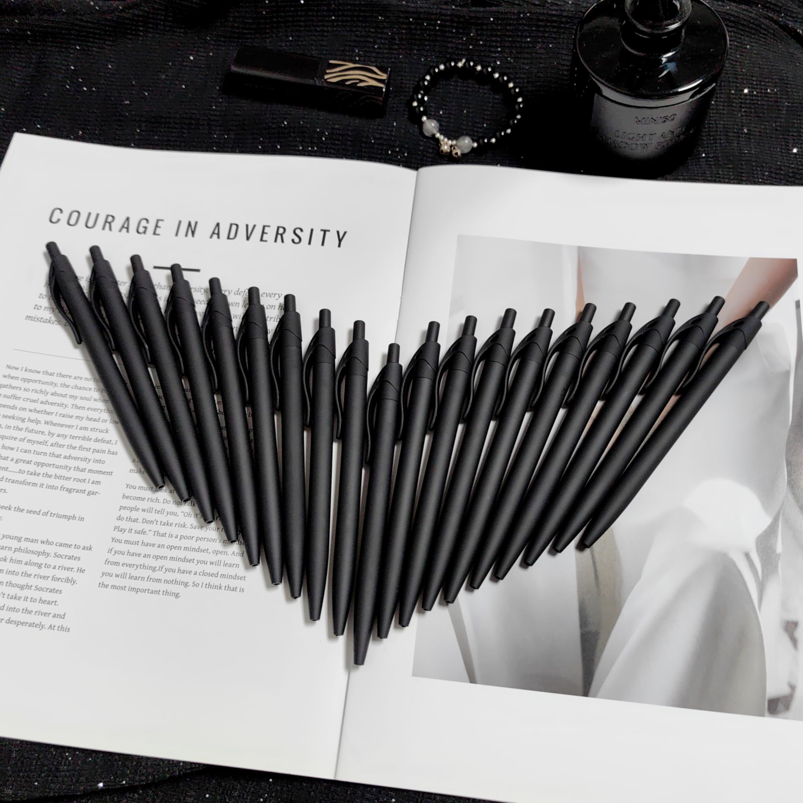 Snapklik.com : Aozora Pens Bulk 120 Pack Black Click Pens No Bleed ...