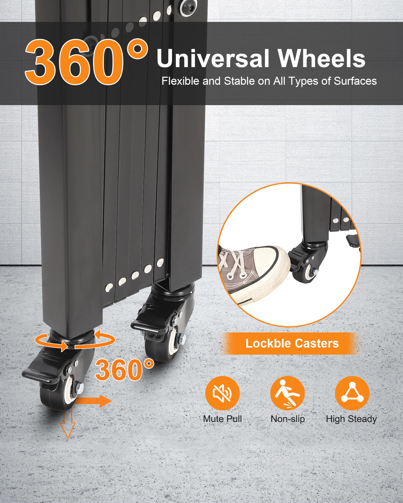Snapklik.com : Single Folding Security Gate, 50" H X 67" W Flexible Expanding Security Gate ...