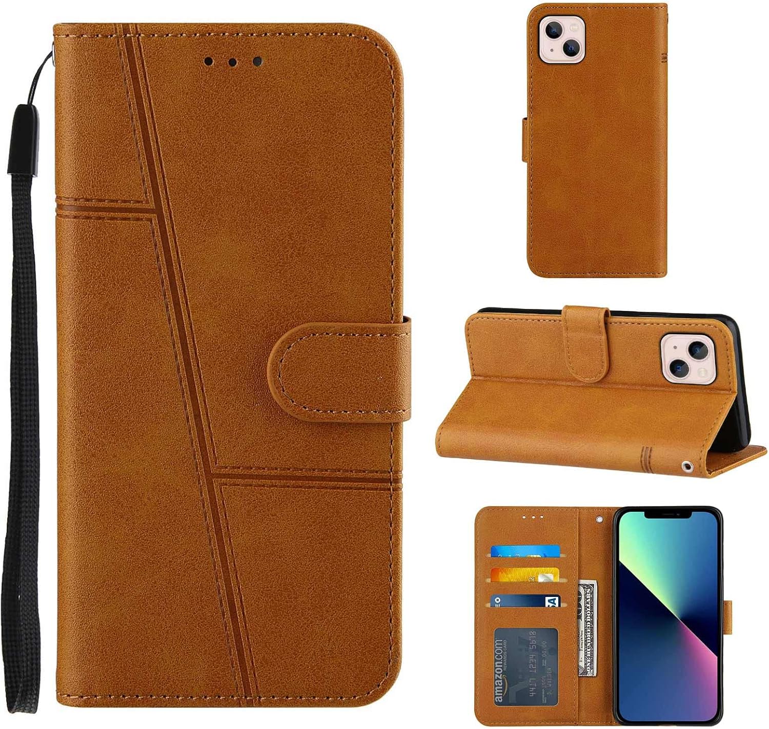 Coque IPhone 13 Mini 5 4 Pouces En Cuir Rabat Portefeuille Cuir coque-iphone-13-mini-5-4-pouces-en-cuir-rabat-portefeuille-cuir
