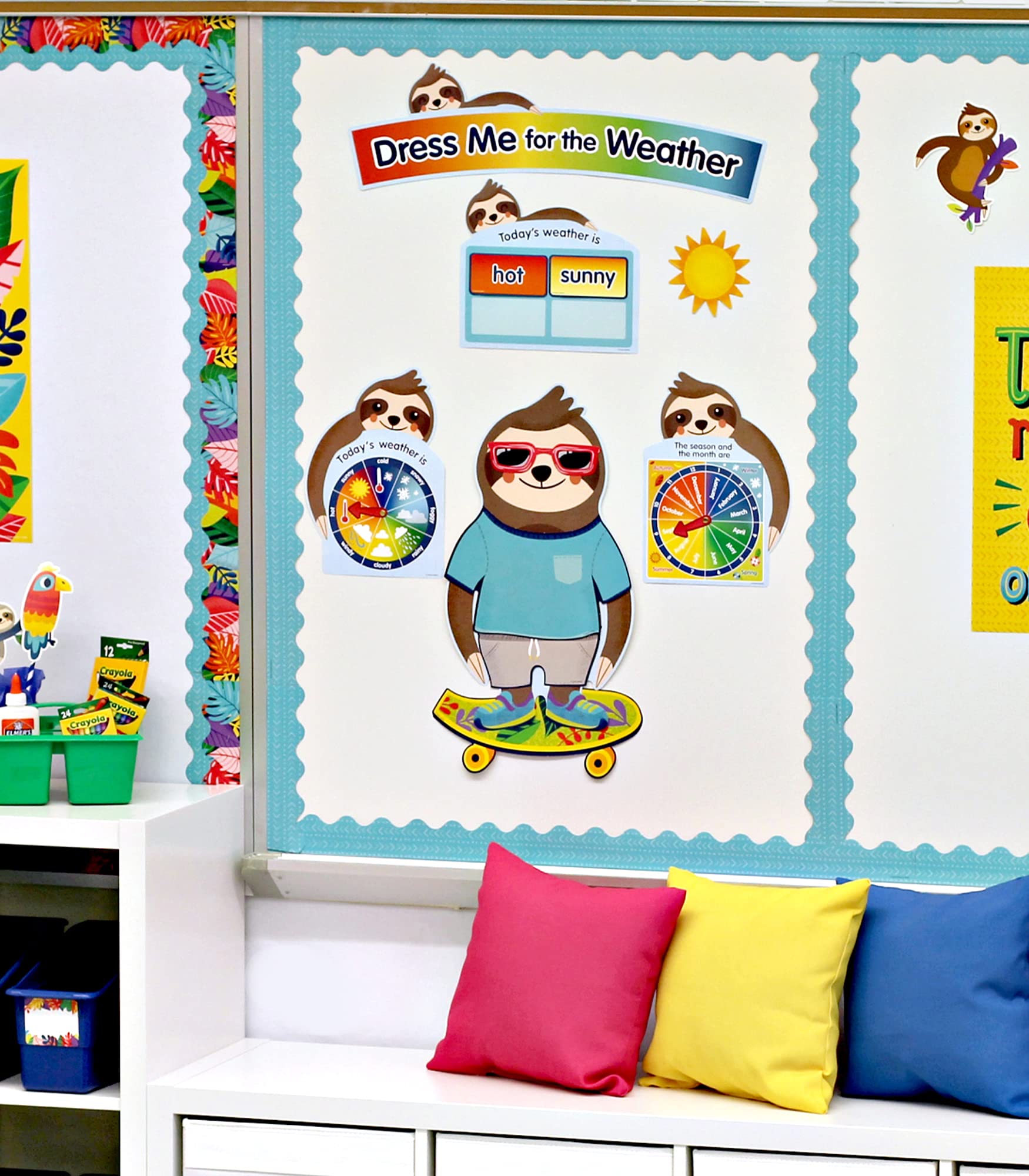 Carson Dellosa One World Sloth Weather Bulletin Board Set—Seasons and ...