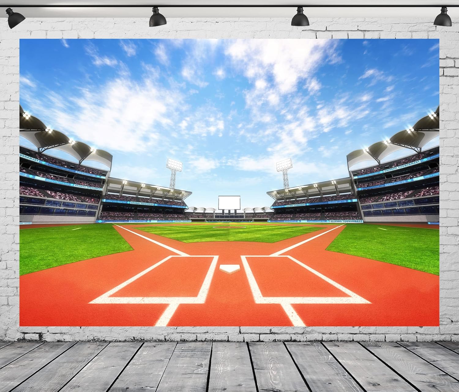 Amazon.com : BELECO Baseball Field Backdrop 7x5ft Fabric Outdoor Sports ...