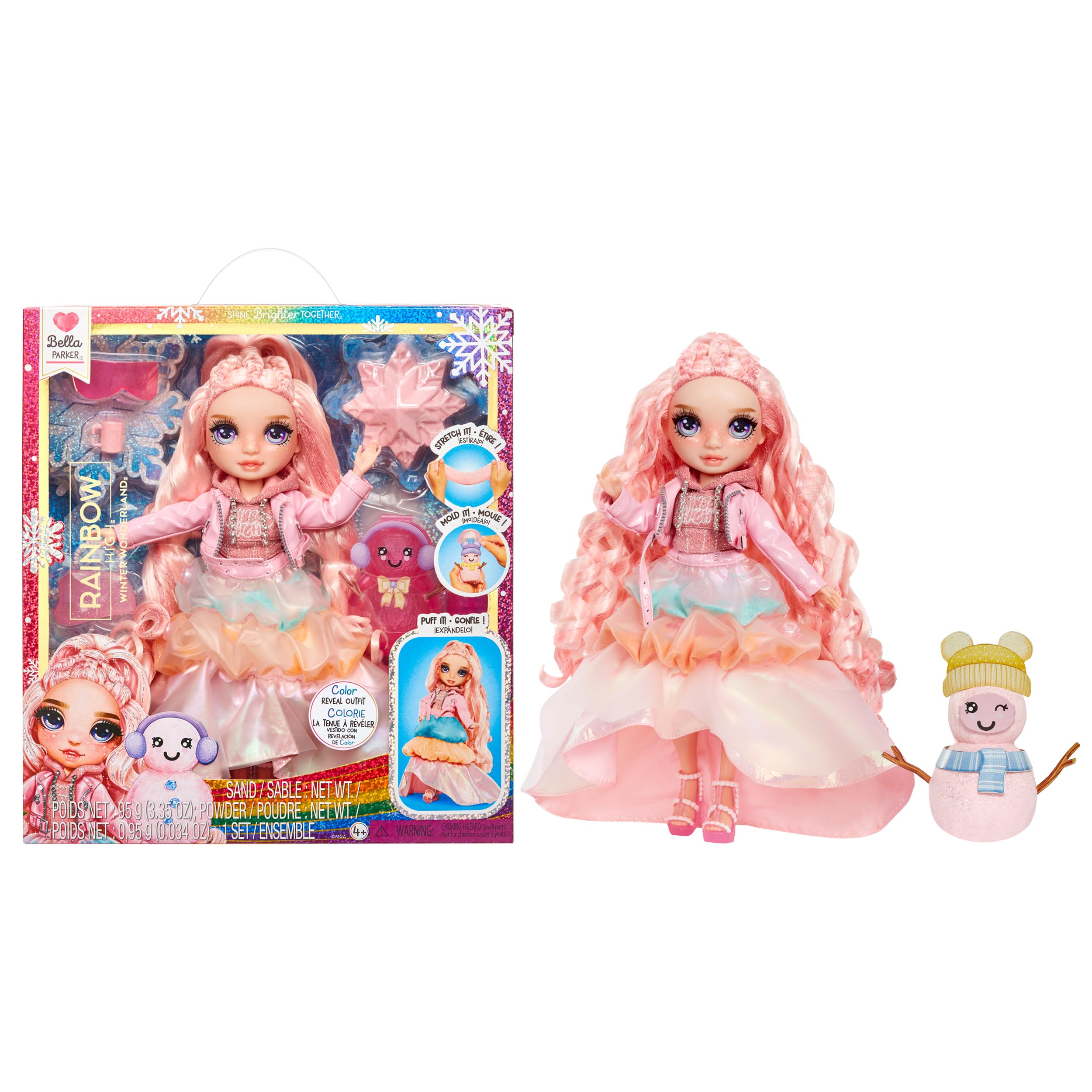 Amazon.com: Rainbow High Winter Wonderland Bella - Pink 11” Fashion ...