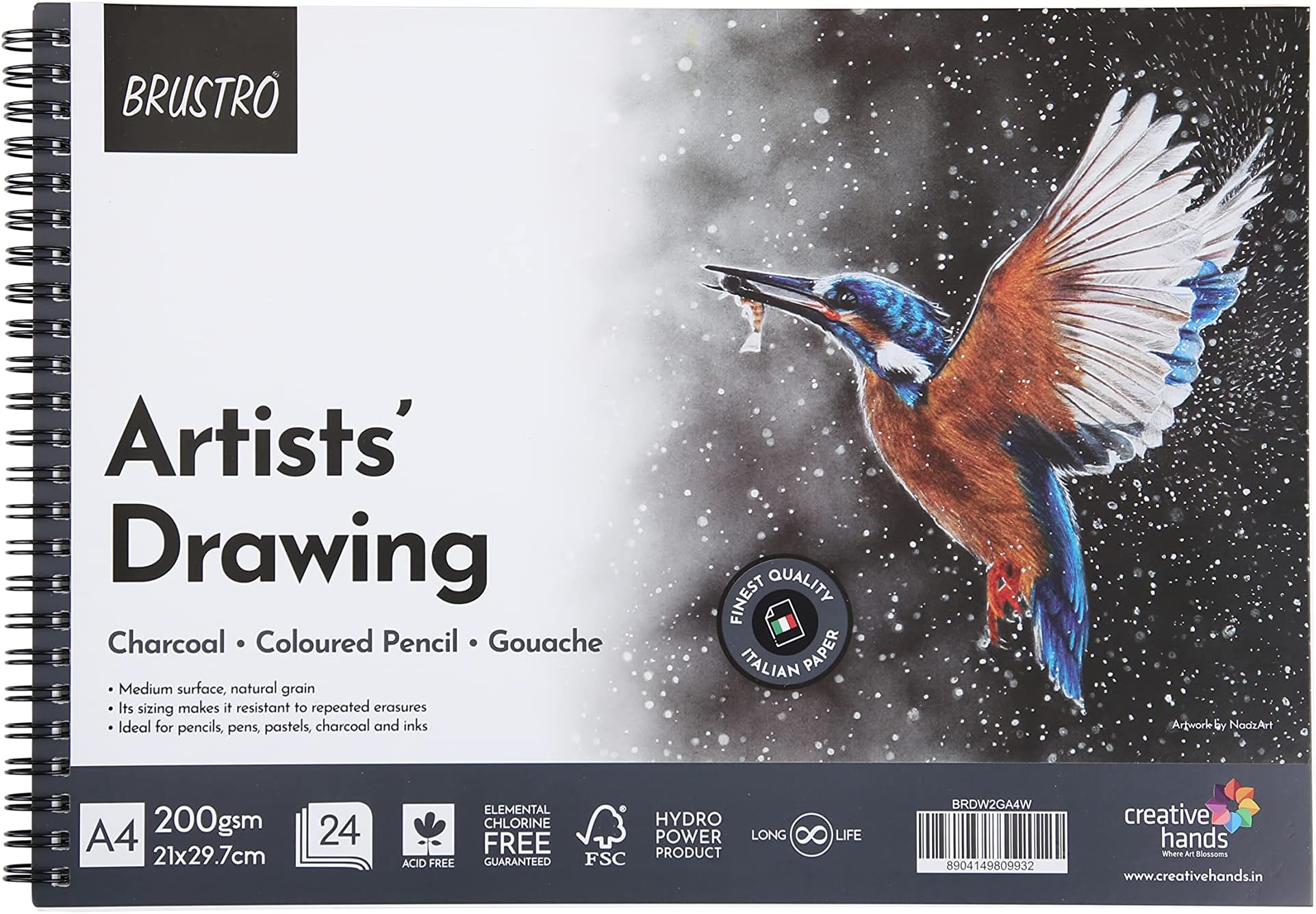BRUSTRO Drawing Papers | 200 GSM, A4, Pack of 50 (40+10 Sheets) | Ideal ...