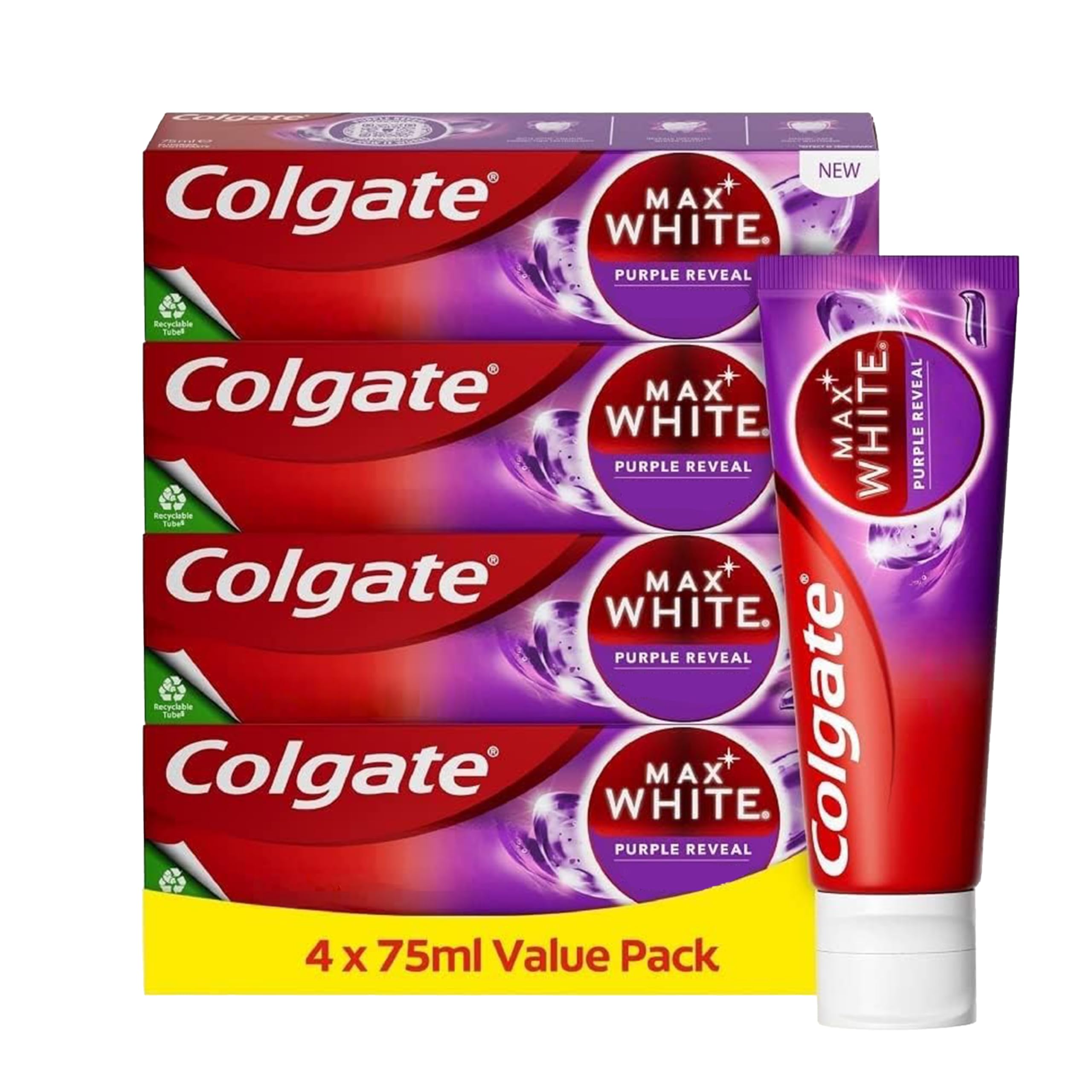 Colgate Max White Purple Reveal Teeth Whitening Toothpaste | Clinically ...