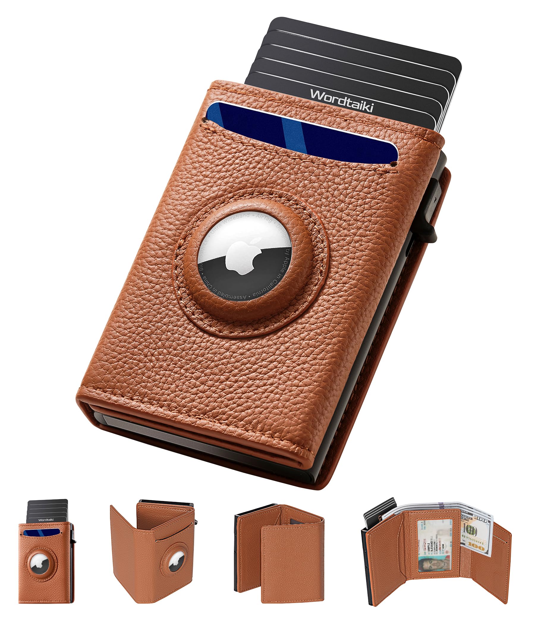 Mens Smart Wallet for AirTag, Pop-up Wallet Slim Minimalist Compatible ...