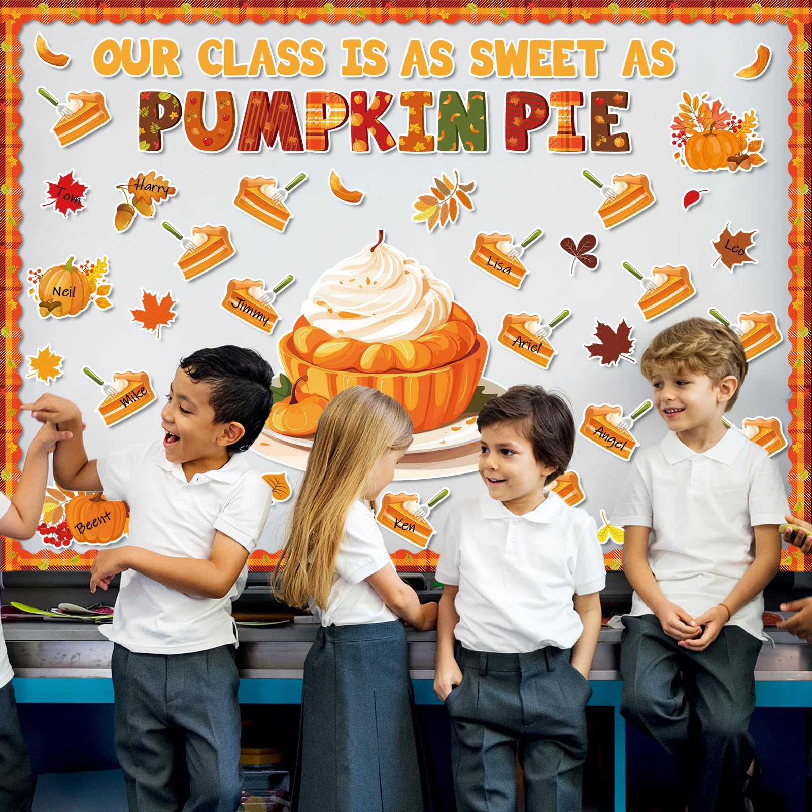 Snapklik.com : 102 Pieces Thanksgiving Pie Bulletin Board Classroom ...