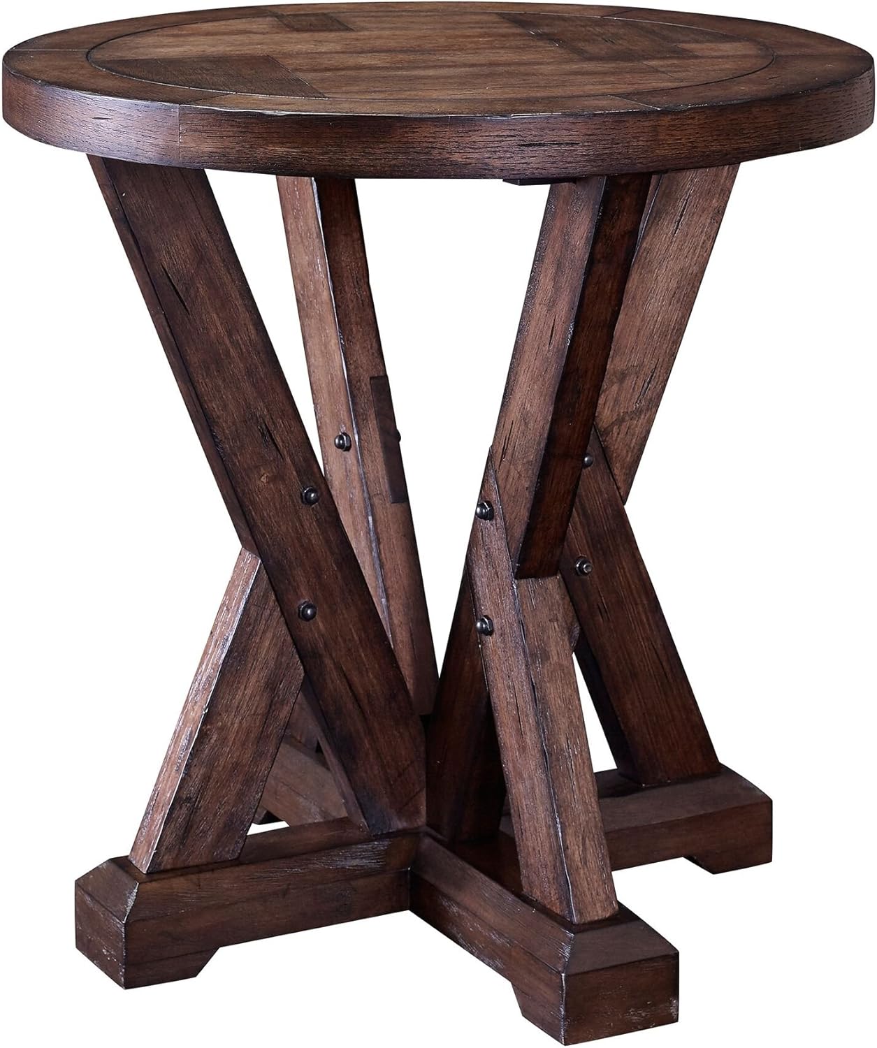 Amazon.com: Broyhill Pieceworks Round End Tables, Brown : Home & Kitchen