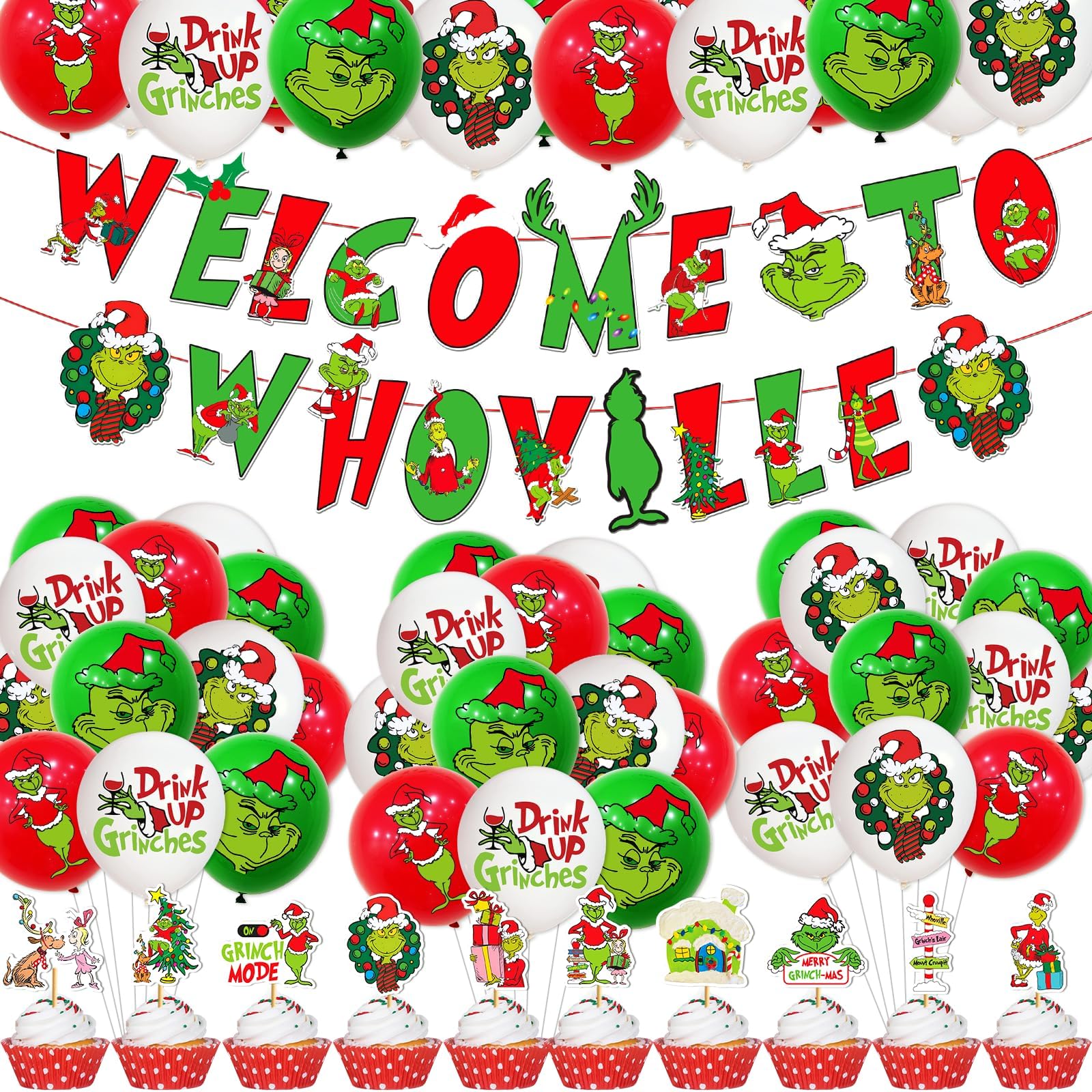 Amazon.com: 50Pcs Whoville Christmas Decorations Welcome to Whoville ...