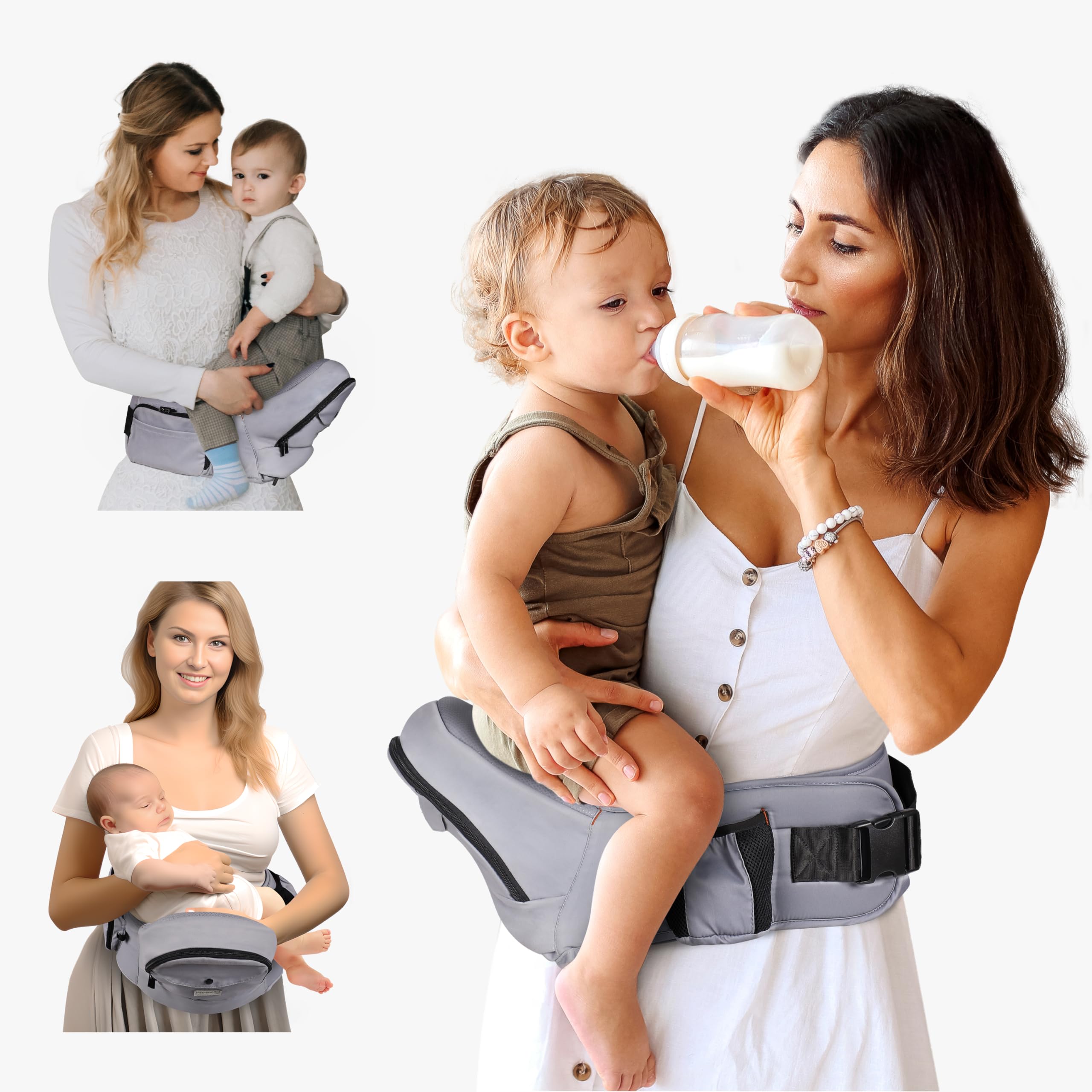 FRUITEAM Hip Seat Baby Carrier - Ergonomic Carrier with Various Pockets ...
