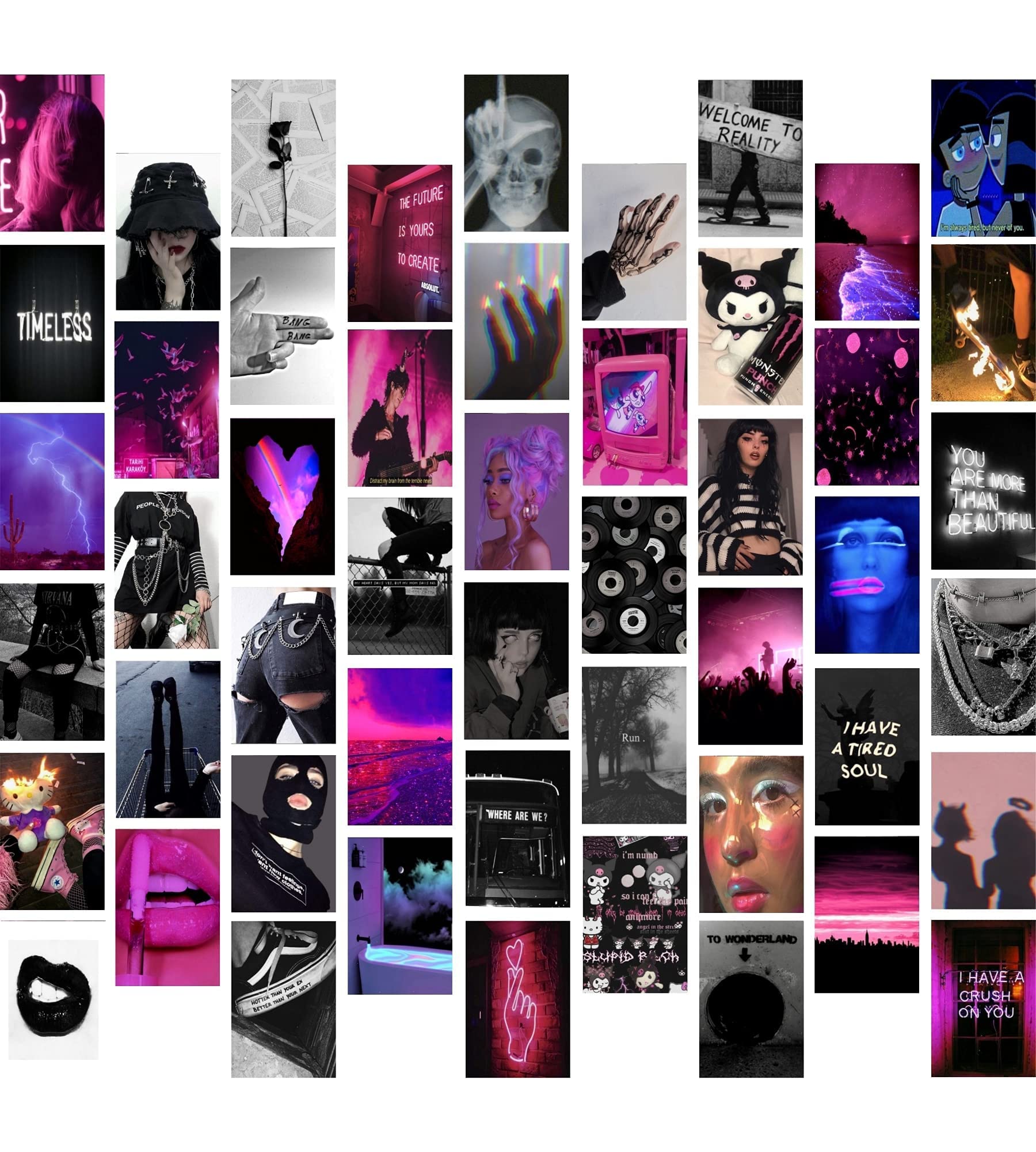 Jack Meets Kate Emo Room Decor for Teen Girls, Photo Wall Collage Kit ...