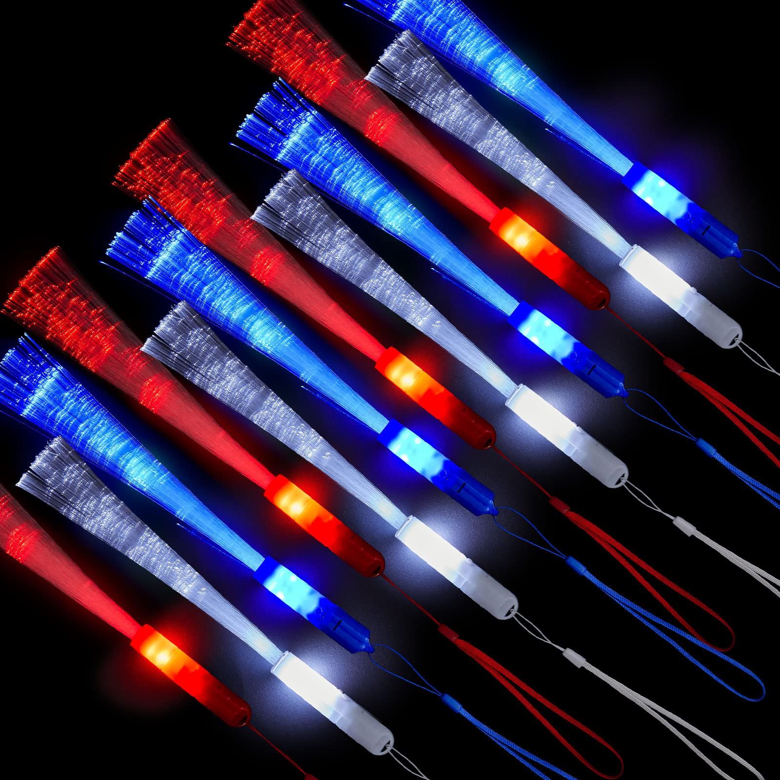 30 Pcs Independence Day Glow Fiber Wands Sticks Led Light | Desertcart ...