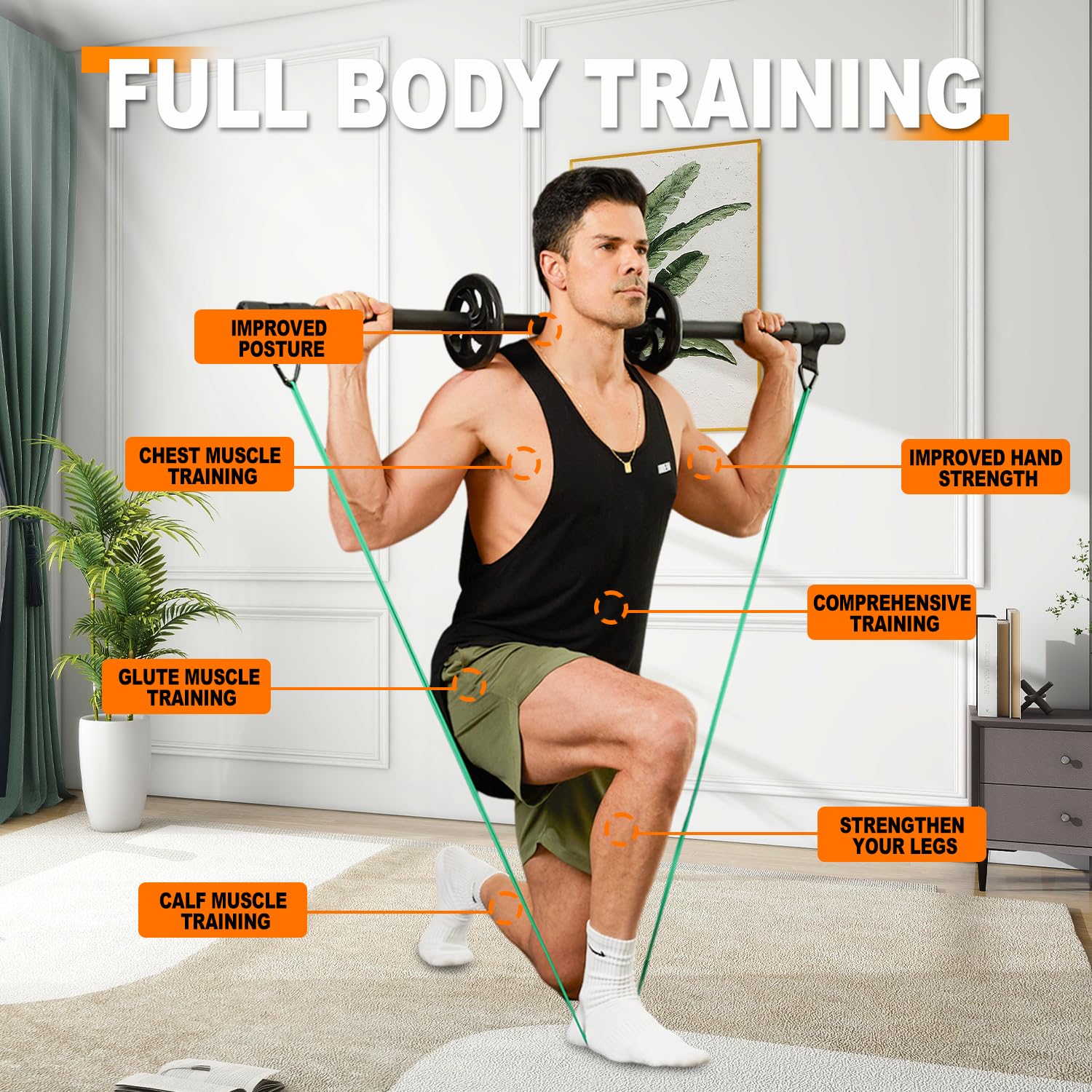 Snapklik.com : HOTWAVE Resistance Bands Bar