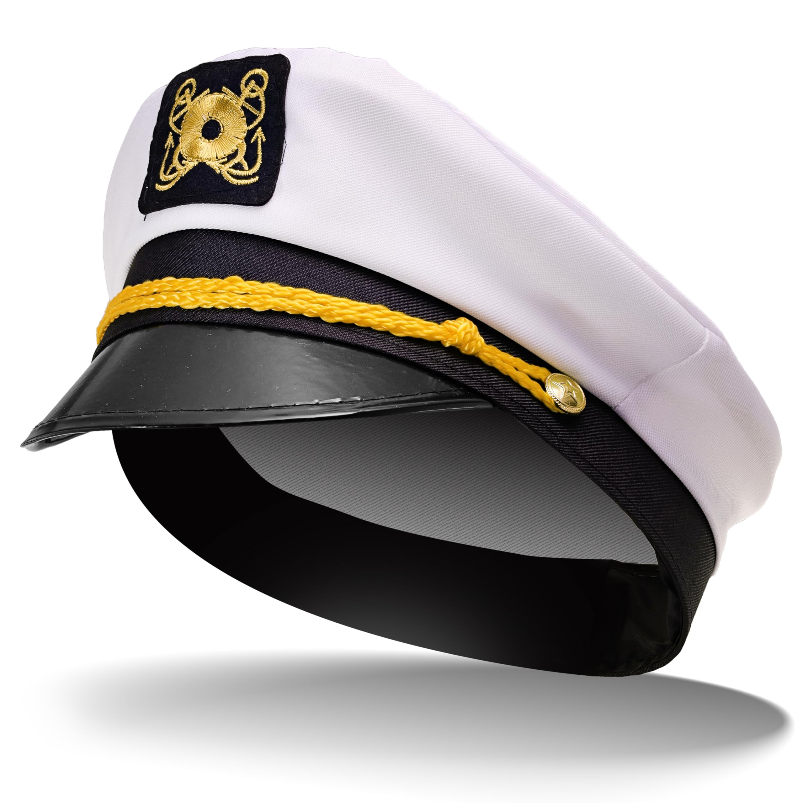 Amazon.com: Srenta Sailor Hat, White Captains Hat, Adjustable Yacht ...