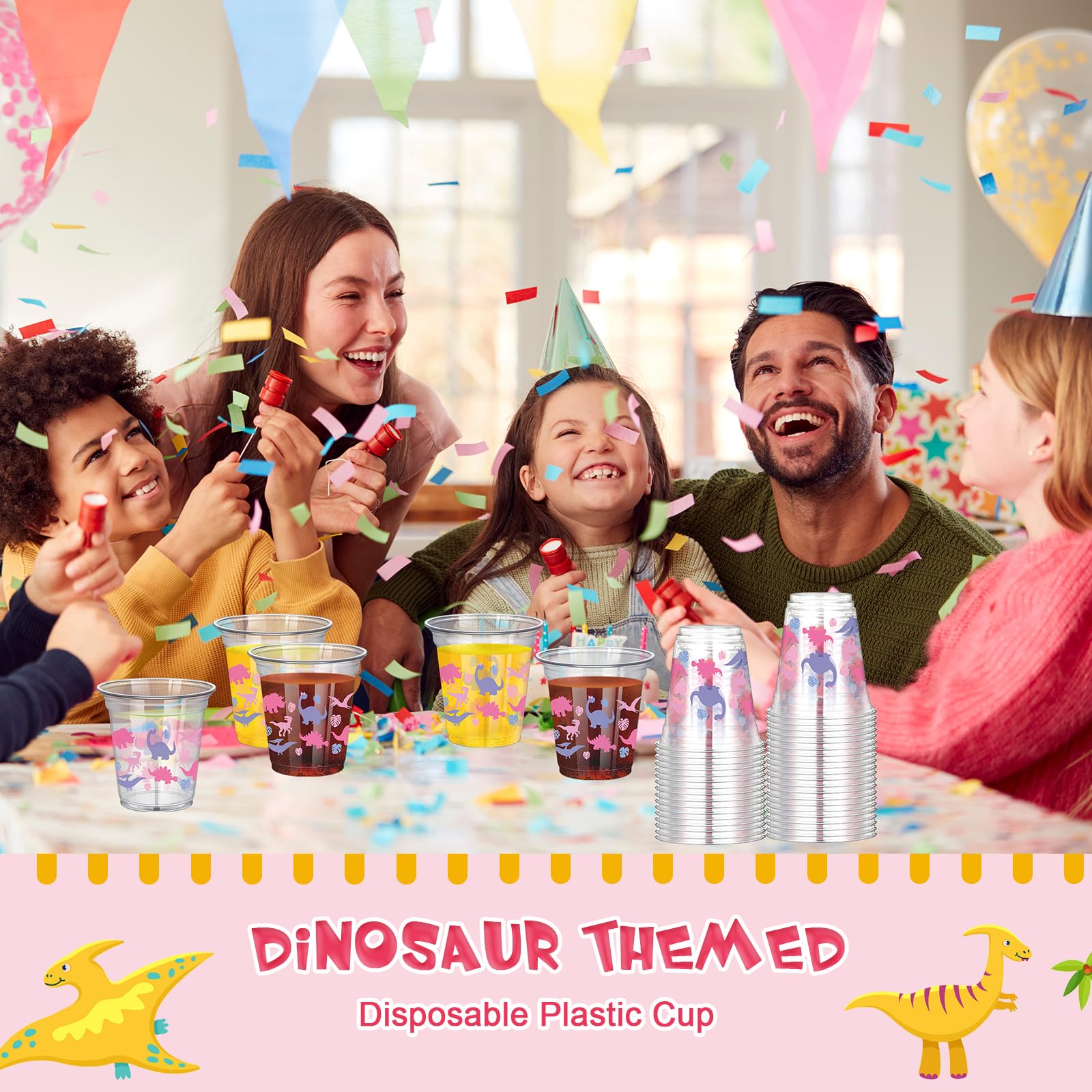 Snapklik.com : Yuxung 50 Pcs Dinosaur Cups 12 Oz Dinosaur Disposable ...