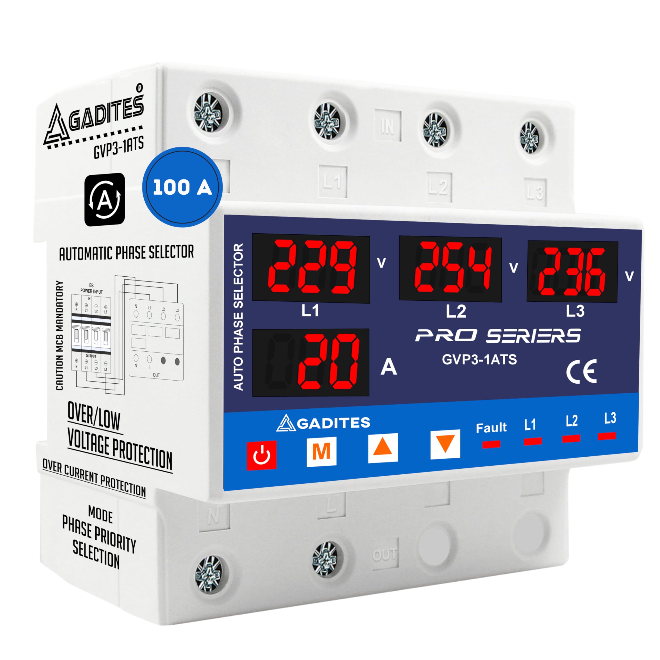 GADITES 2 Gen Latest Voltage Protector 3 Phase to Single-Phase ...