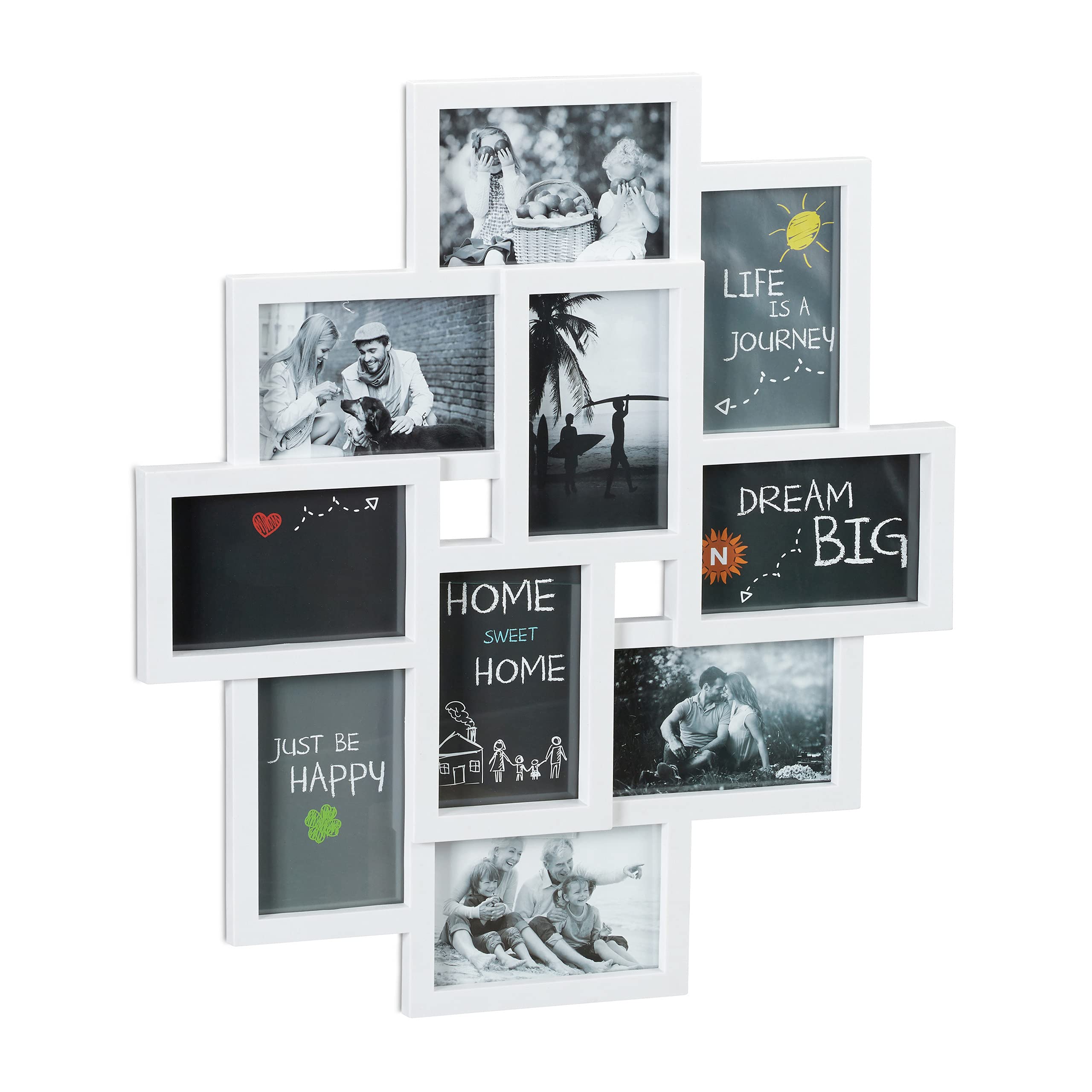 Relaxdays Collage Multi Picture Frame, For 10 Photos, For Pictures 9 x ...