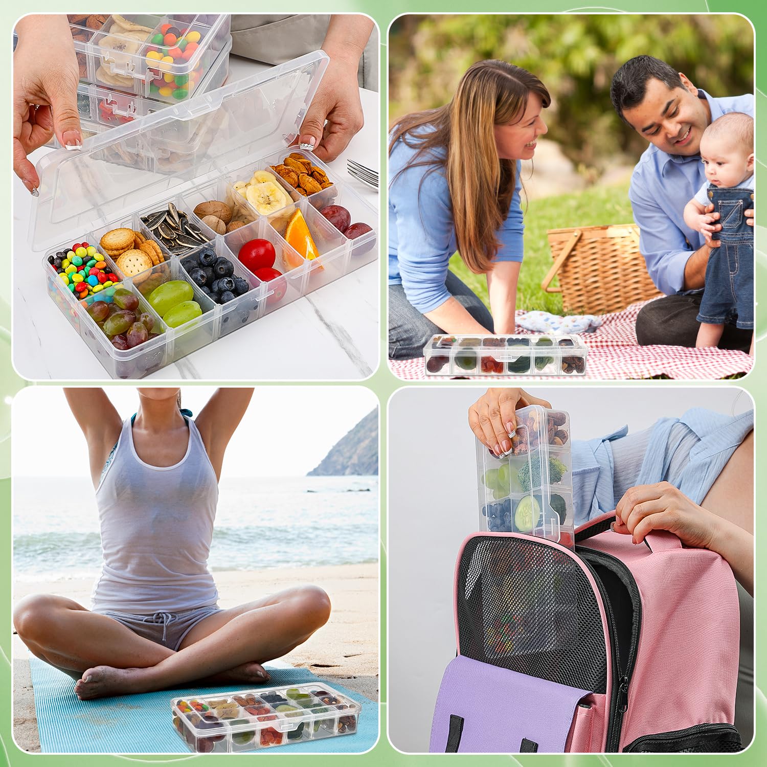 Snapklik.com : Snack Box Container, 12 Compartments Reusable Divided ...
