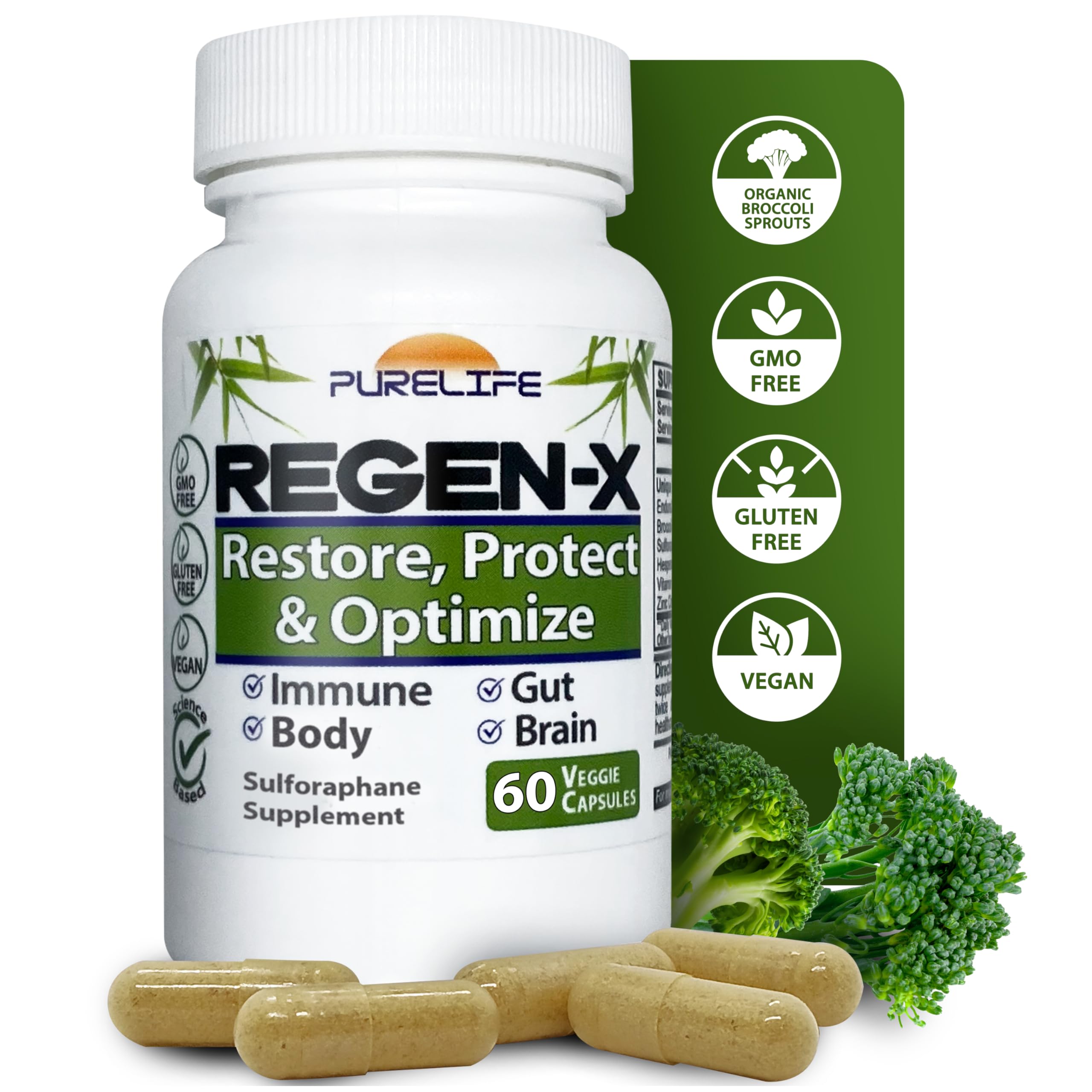 Amazon.com: Regen-X Broccoli Immunity Supplement - Sulforaphane Immune Support Supplements ...