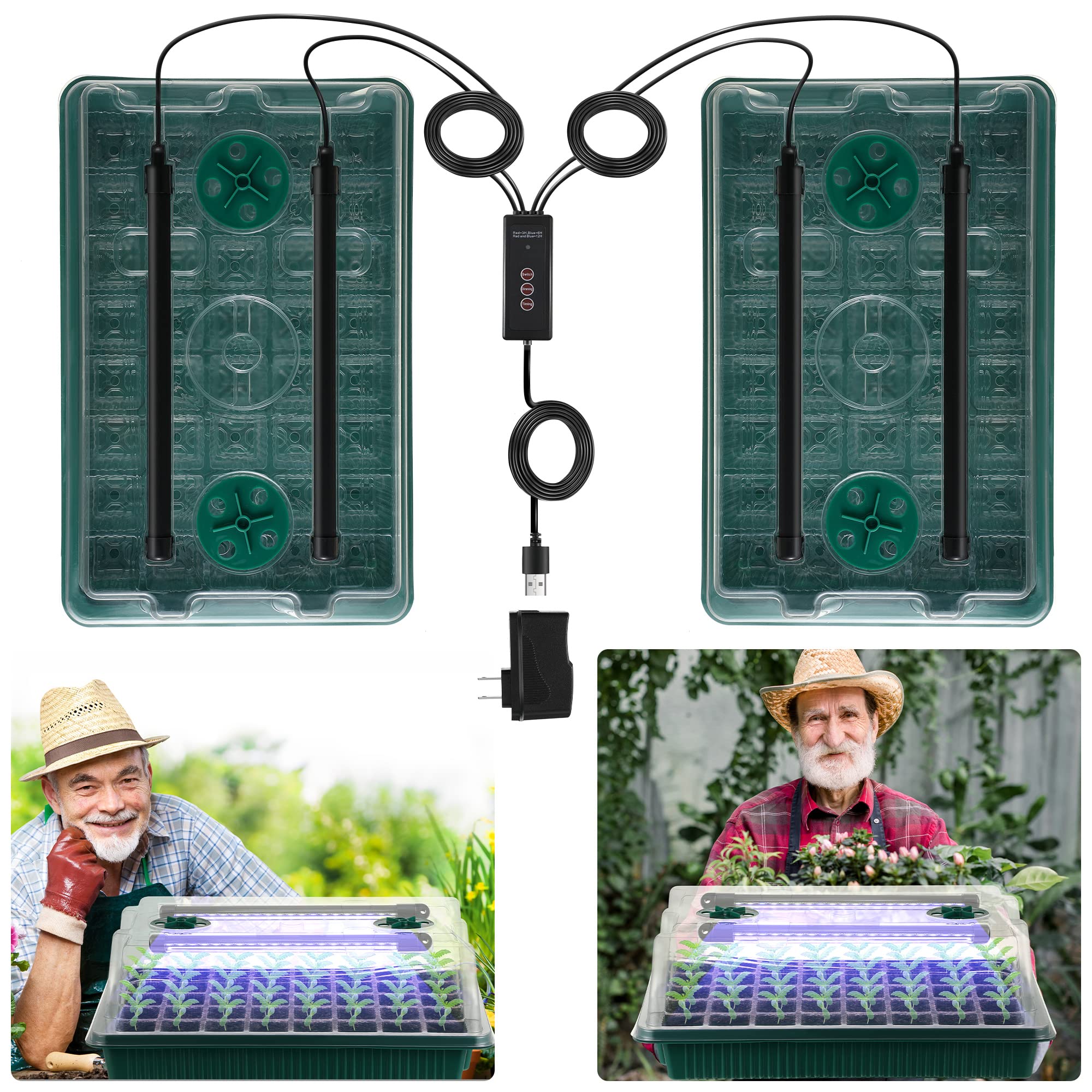 Snapklik.com : Saillong 4 Packs 80 Cells Seed Starter Tray Kit