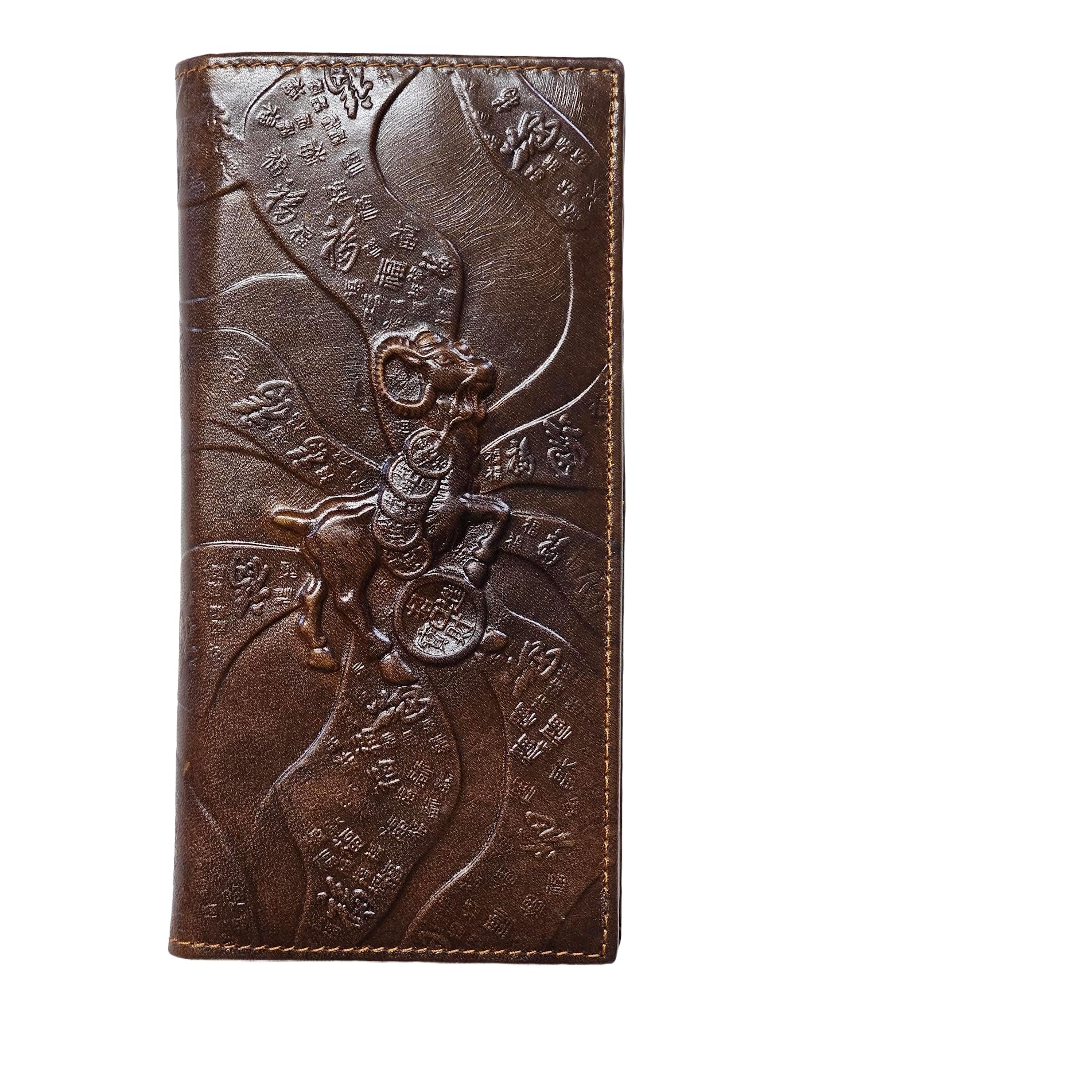 Amazon.com: AurexaFashion Genuine Leather Bifold Long Wallet for Men ...