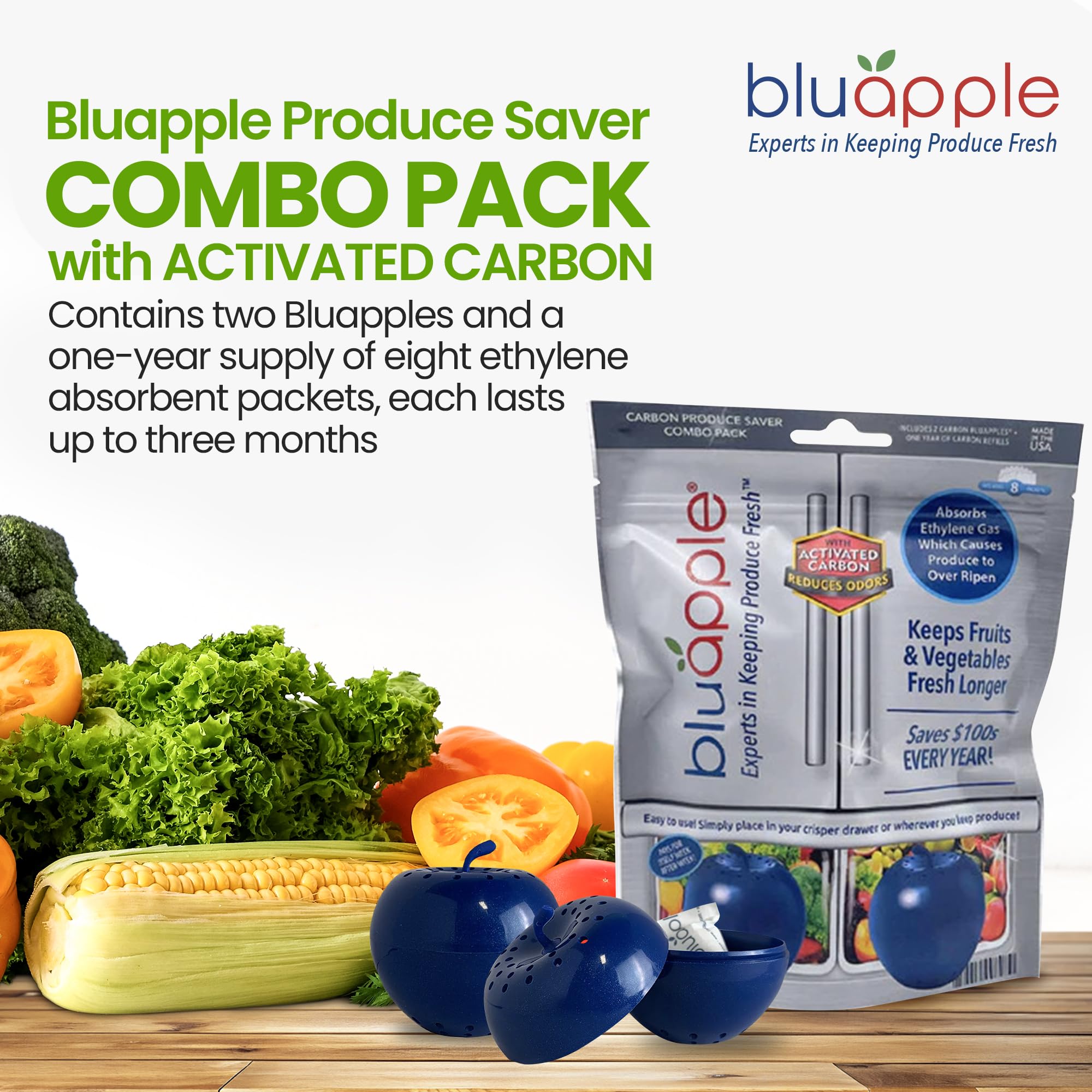Snapklik.com : Bluapple Produce Saver Ethylene Gas Absorber 1 Year ...